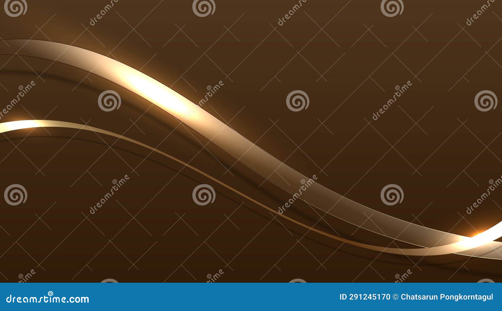 Abstract Ribbon with Glowing Light Effect on Brown Background Stock ...