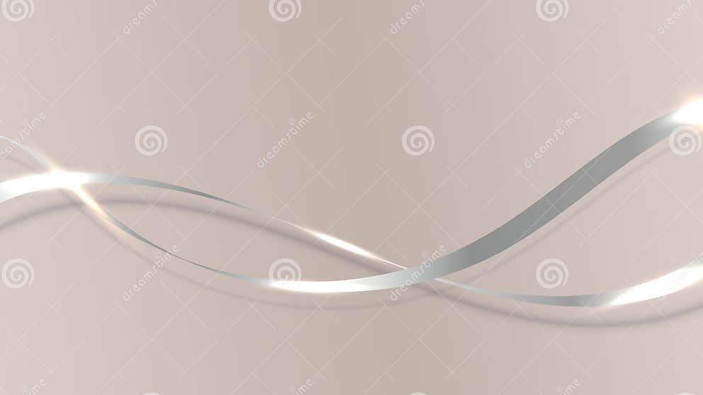 Abstract Ribbon Lines Elements with Glowing Light Effect on Pink ...