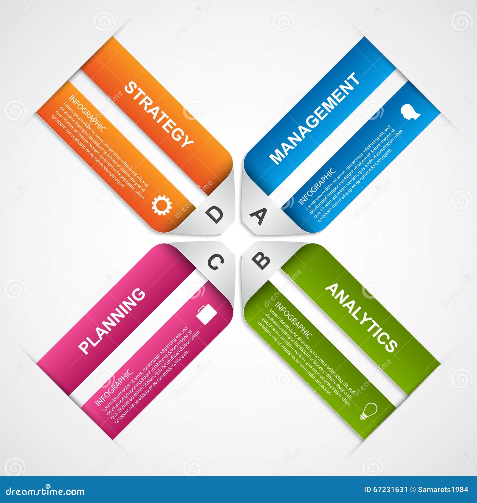 Abstract Ribbons Infographics Design Template. Stock Vector ...