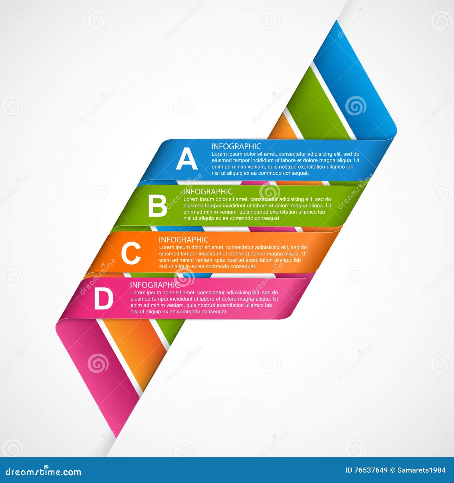 Abstract Ribbons Infographics Design Template. Stock Vector ...