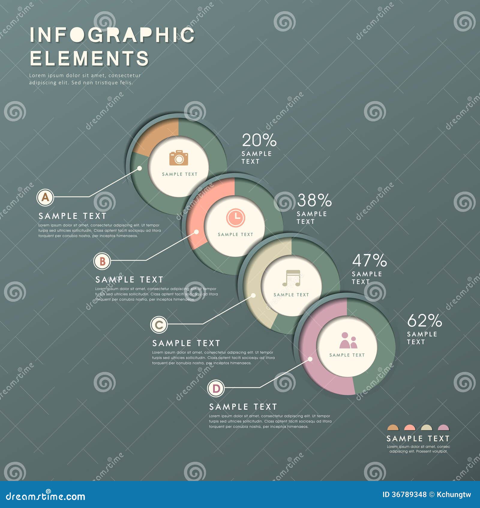 Abstract Ring Bar Chart Infographics Stock Vector - Illustration of ...