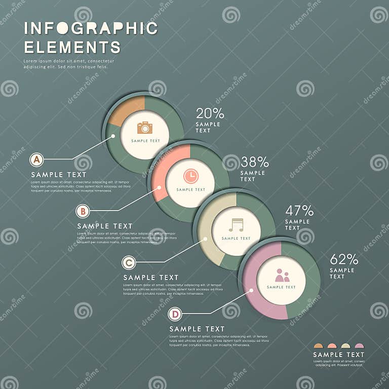 Abstract Ring Bar Chart Infographics Stock Vector - Illustration of ...