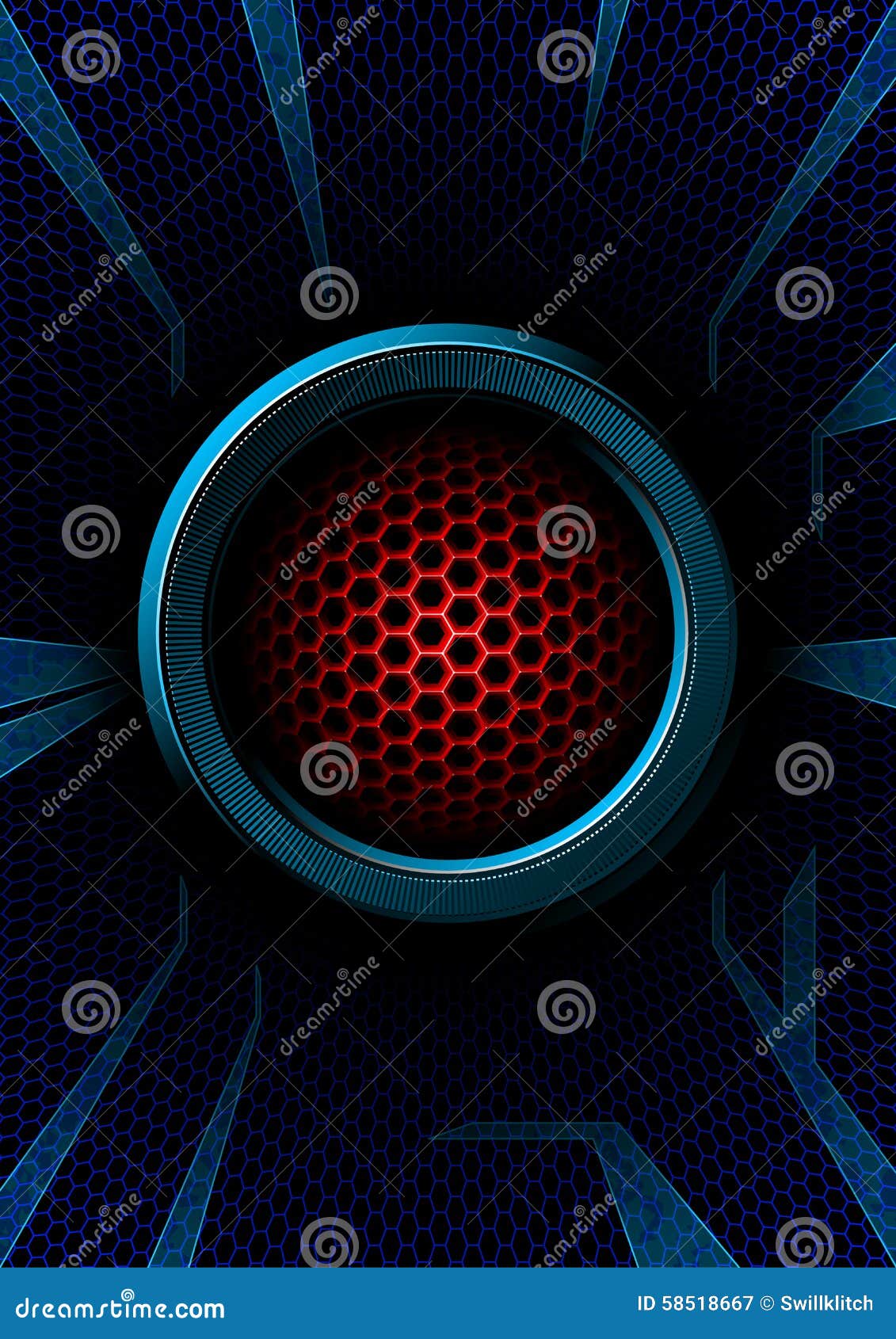 Abstract Ring with Hex Grid Stock Vector - Illustration of ...