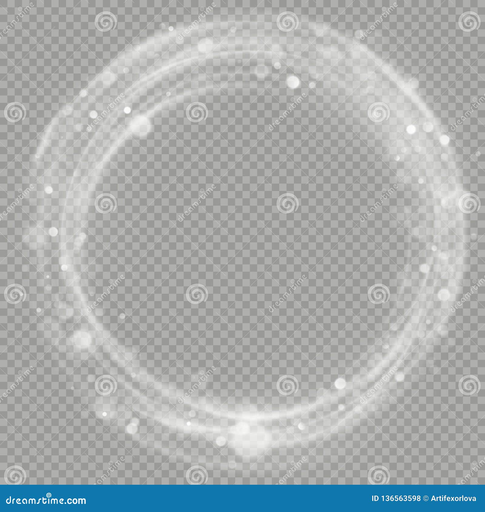 Abstract Ring with Luminous Swirling Backdrop. Energy Flow Tunnel ...