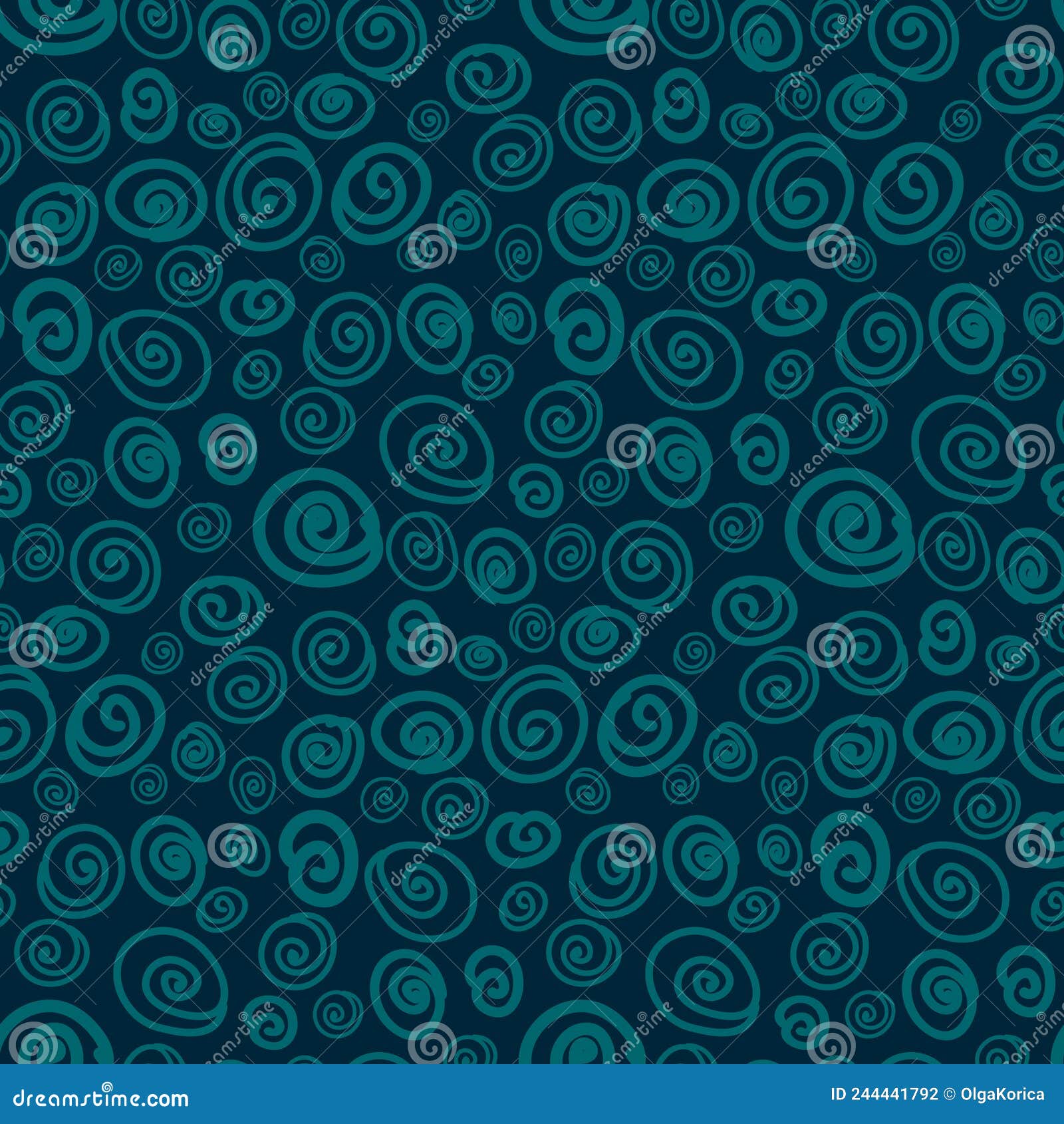 Abstract Ringlets Seamless Pattern on a Dark Background Stock ...