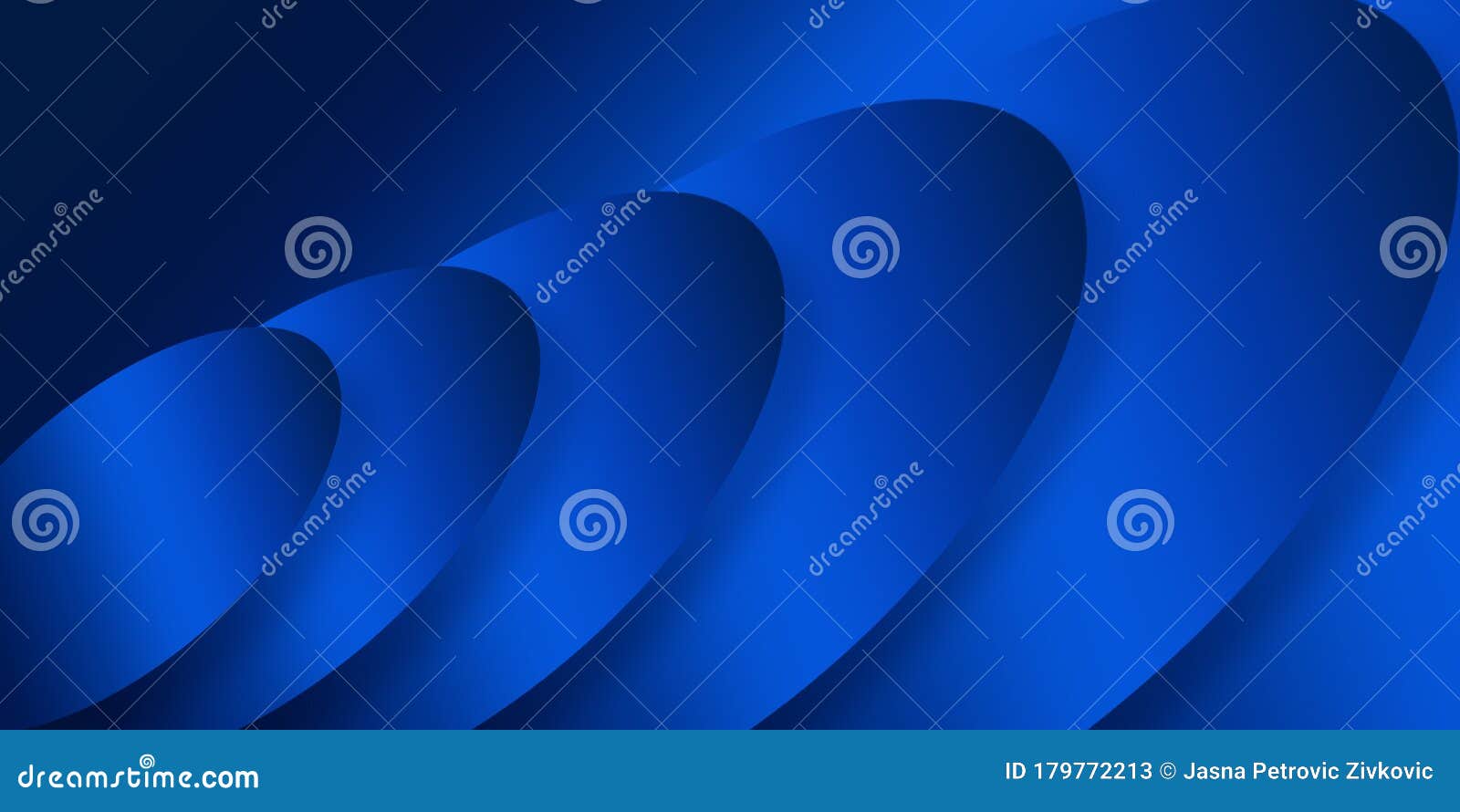 Abstract Ripple Effect on Blue Background. Circle Shape with Shadow in ...