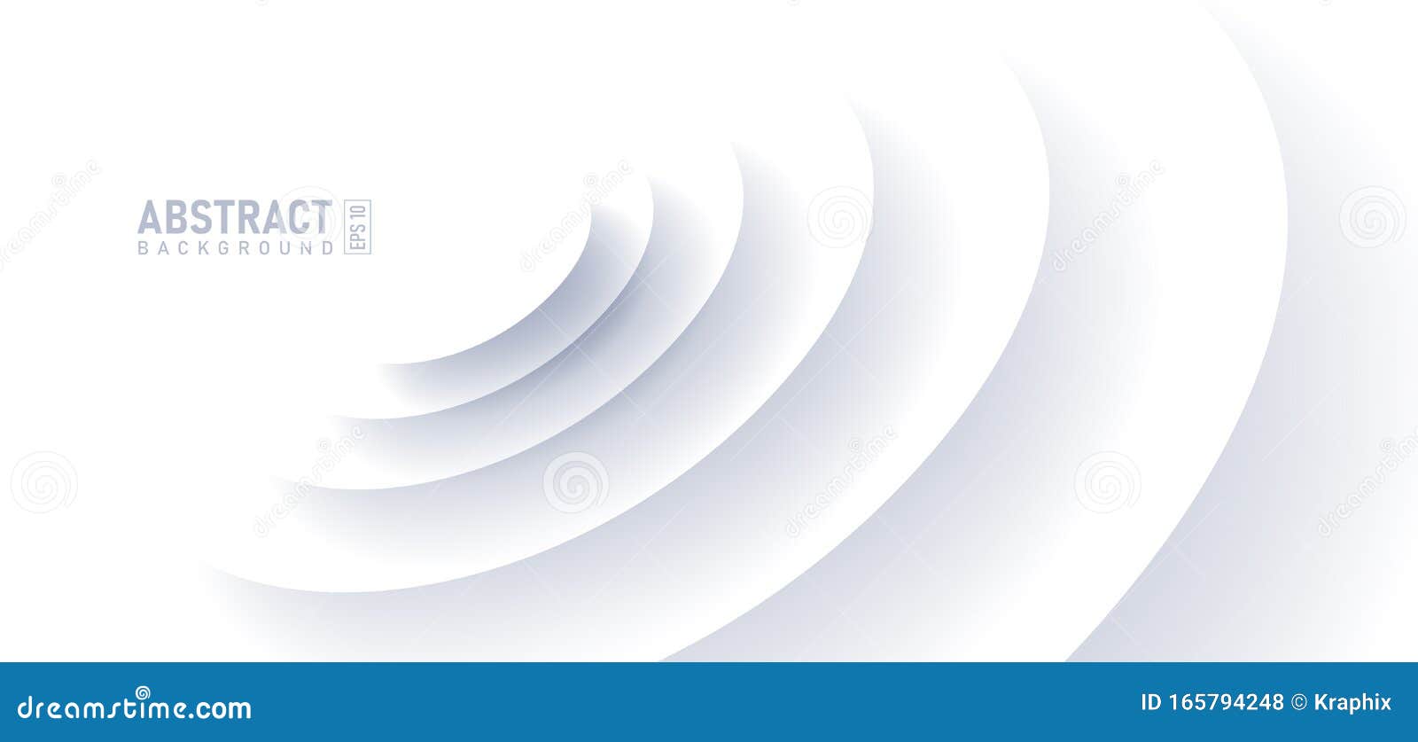 Abstract Ripple Effect on White Background. Circle Shape with Shadow in ...