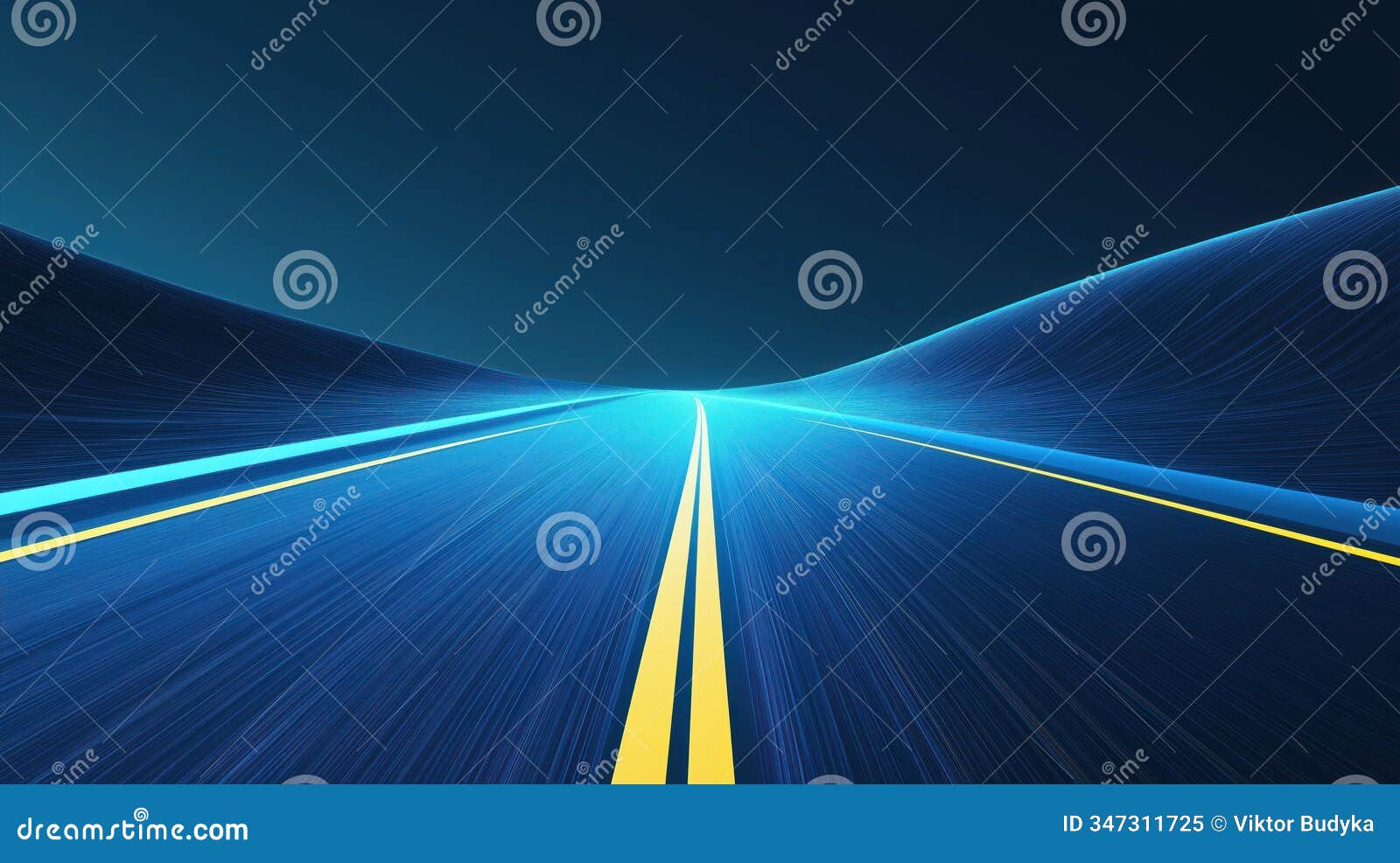 Abstract Road Illustration Shows Speed, Tech Future. Dynamic Lines ...