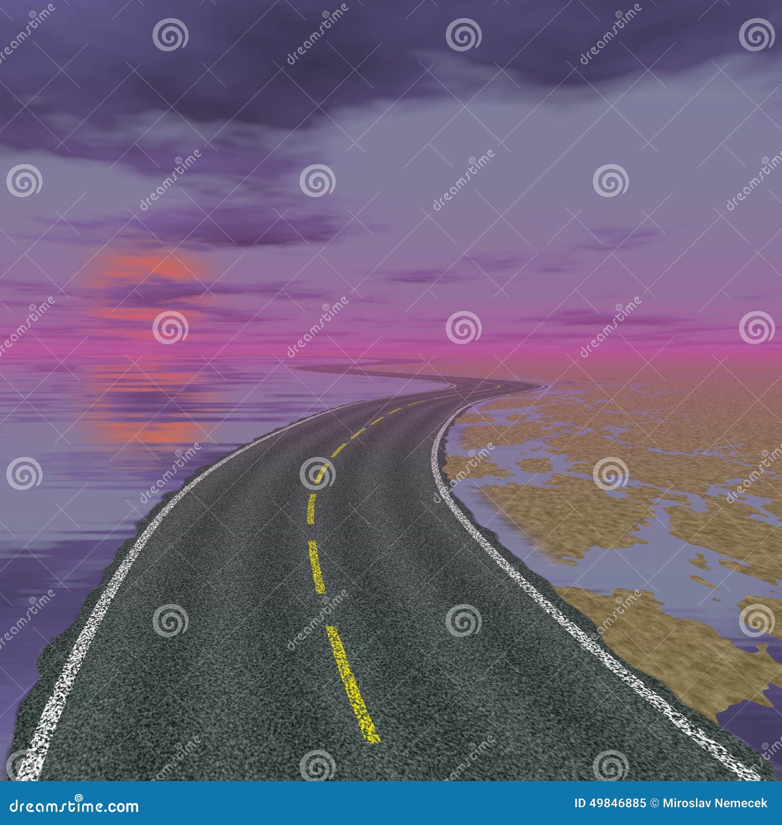Abstract Road Landscape Generated Background Stock Illustration ...