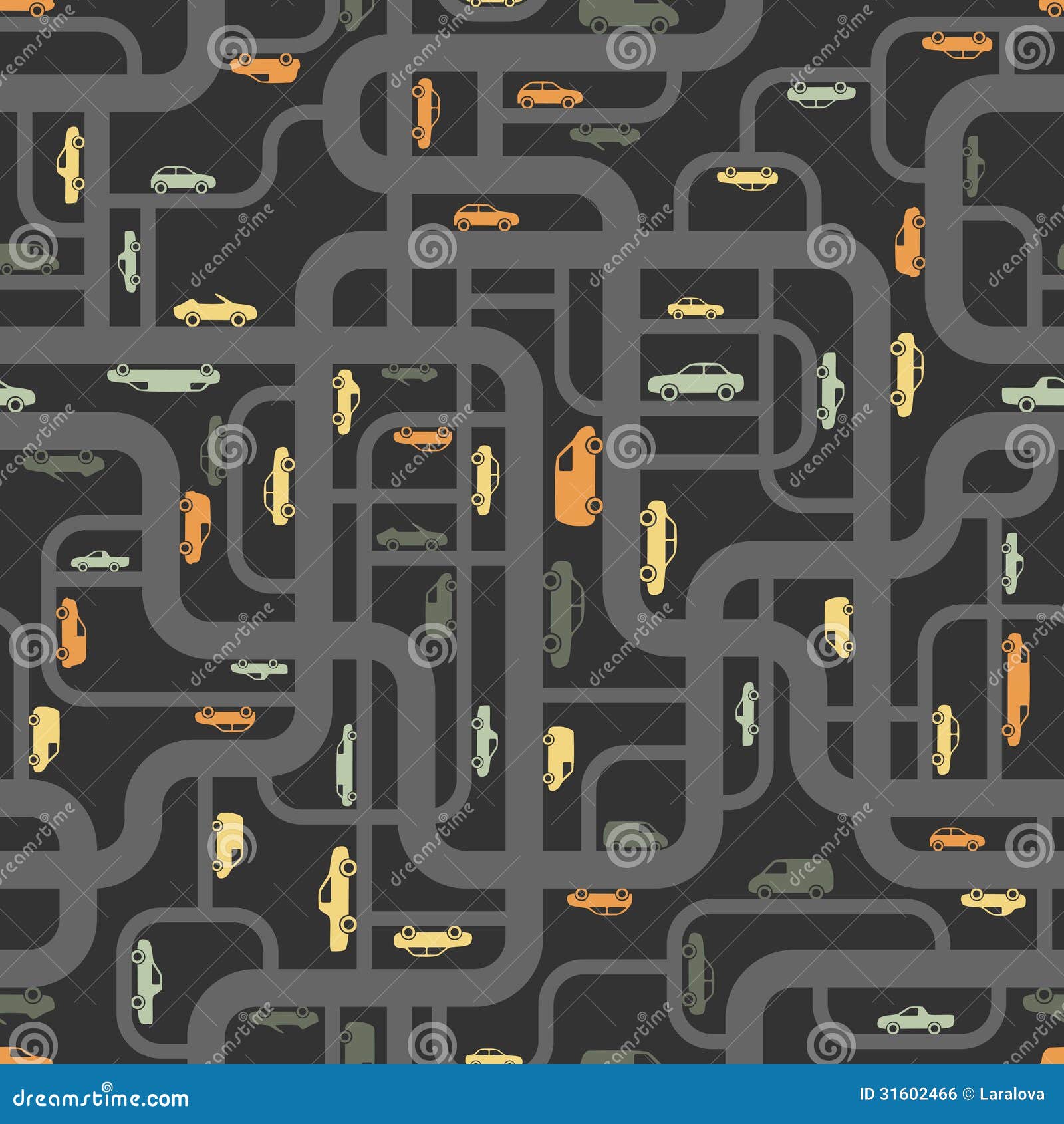 Abstract Roads Seamless Pattern Stock Vector - Illustration of avenue ...