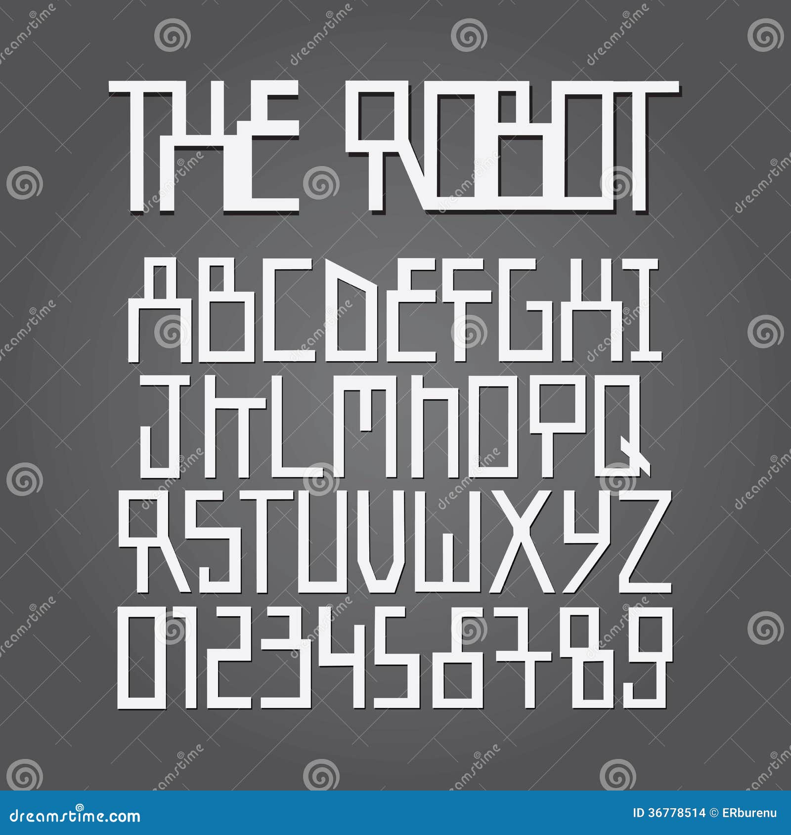 Abstract Robot Alphabet and Digit Vector Stock Vector - Illustration of ...
