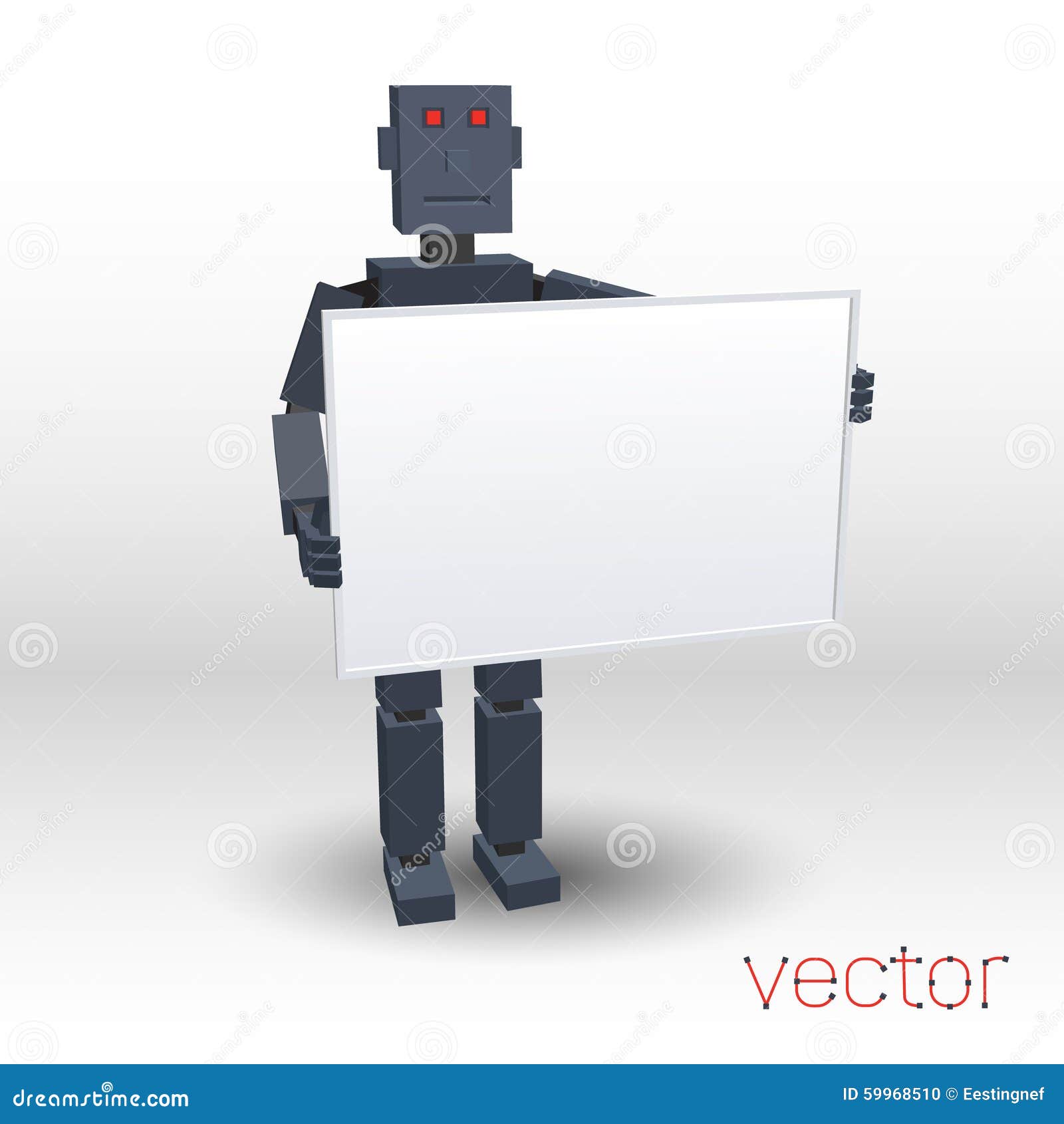 Abstract Robot with Empty Board Stock Vector - Illustration of abstract ...