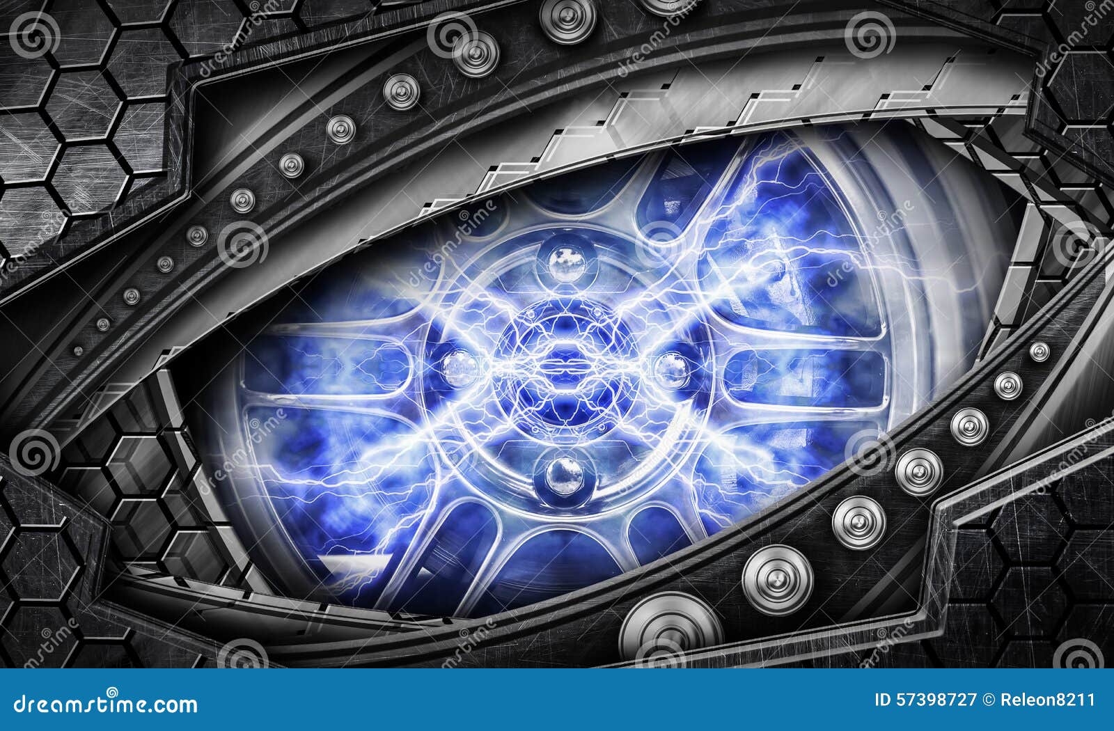 Abstract Robot Eye Background Stock Illustration - Illustration of high ...