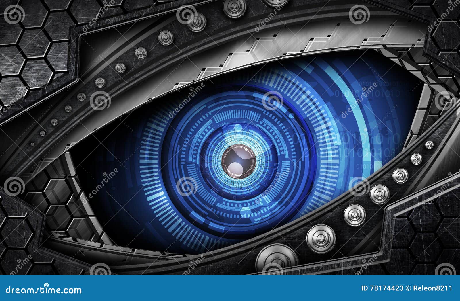 Abstract Robot Eye Background Stock Illustration - Illustration of grey ...