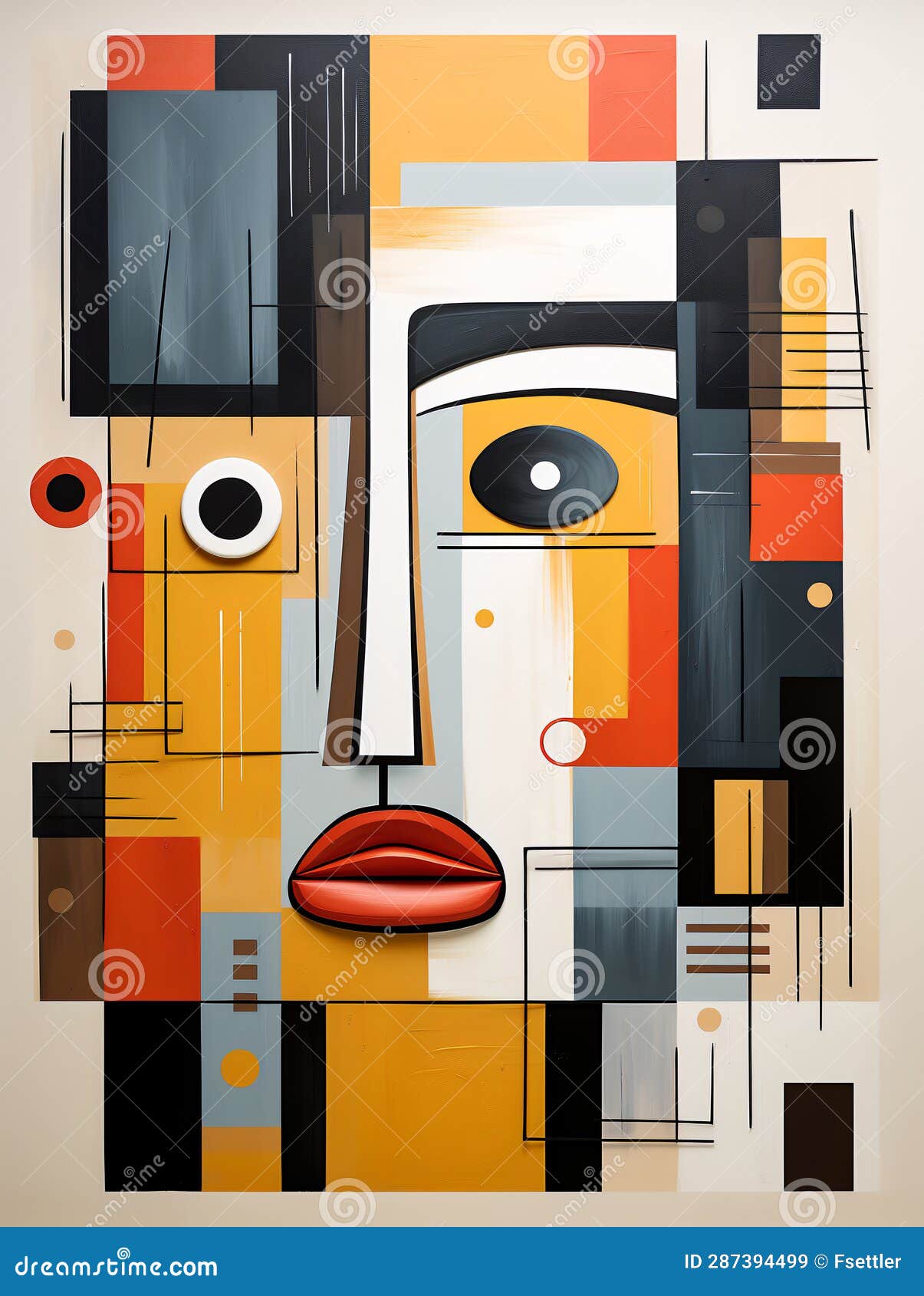 Abstract Robot Face among Various Forms in a Minimalist Style. Stock ...