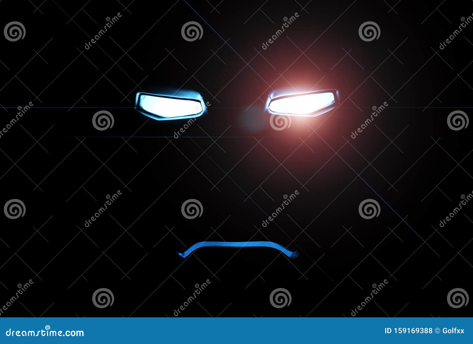 Abstract a Robot Glowing Eyes in in the Dark Stock Photo - Image of ...