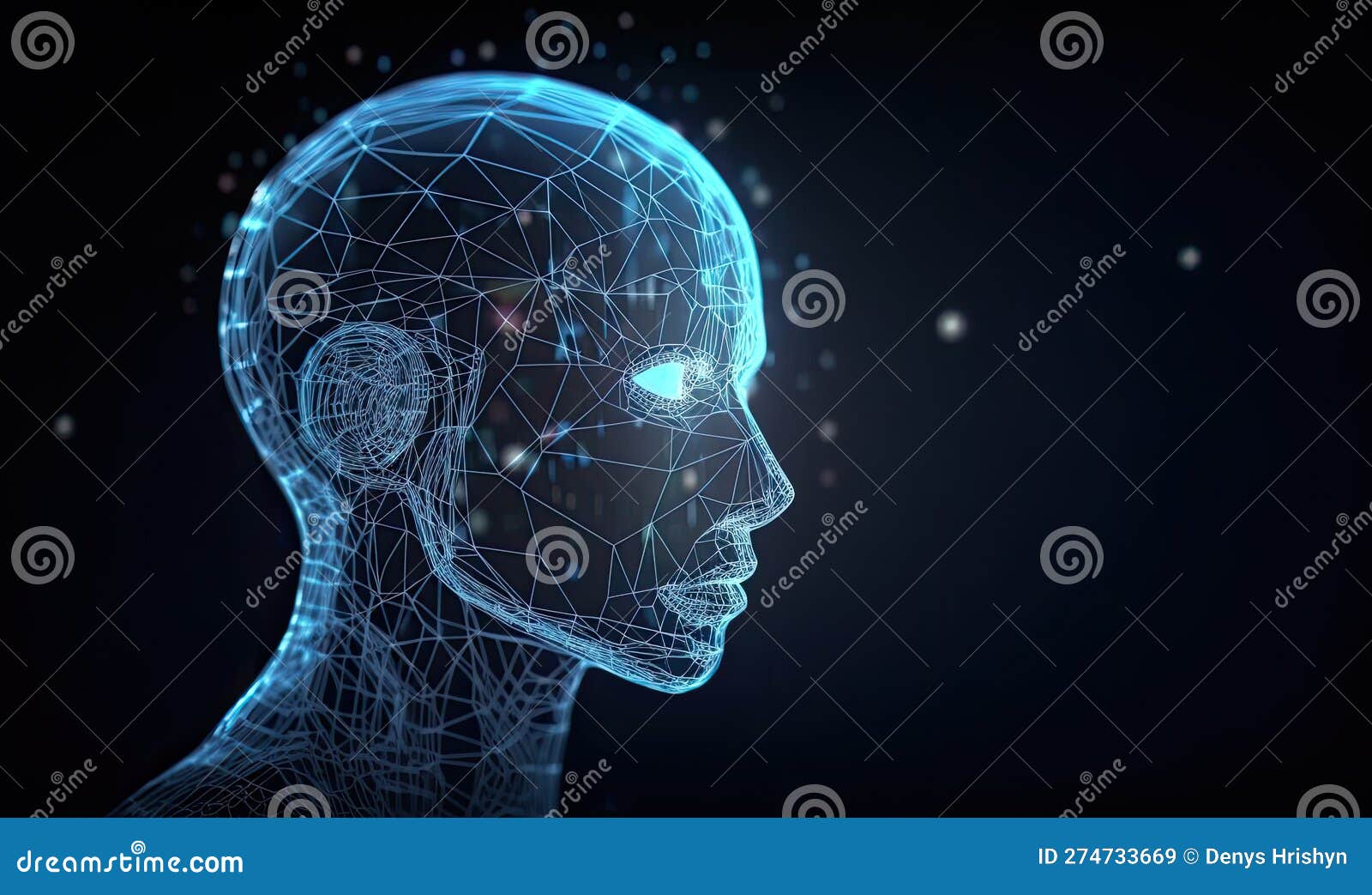 Abstract Robot on Link High Tech Background in Machine Learning Concept ...