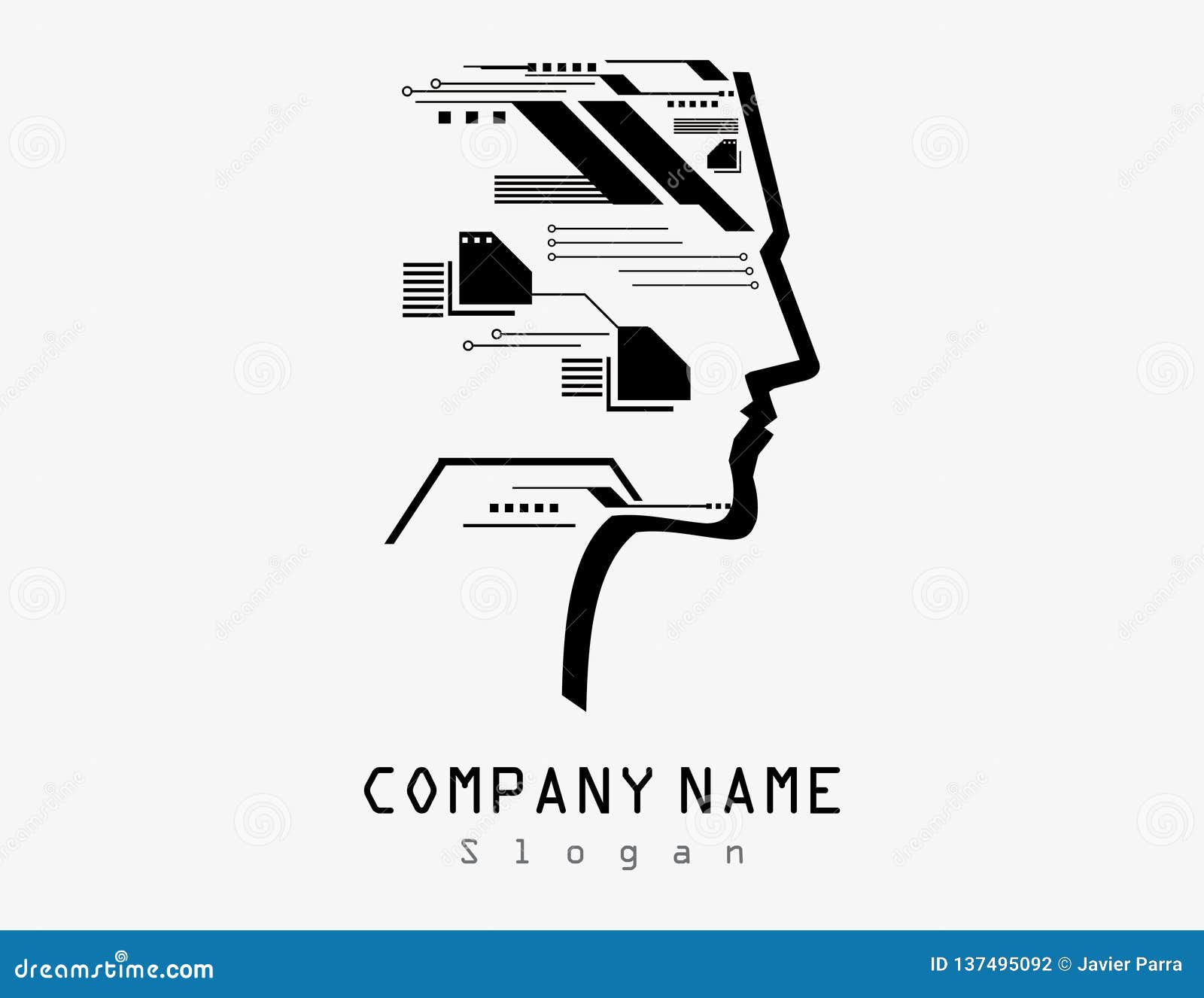 Robotic Face. Robot Logo For Design. Robotics. Cartoon Vector ...