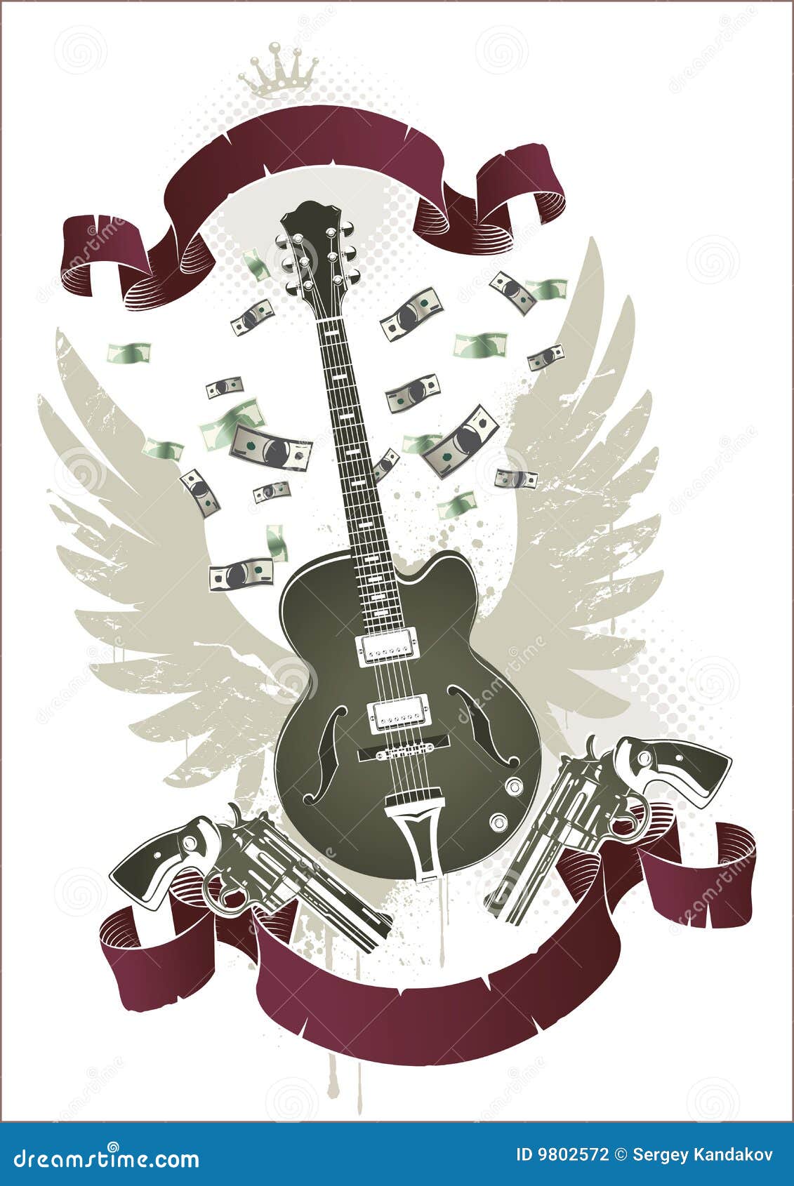 Abstract rock-n-roll image stock vector. Illustration of club - 9802572