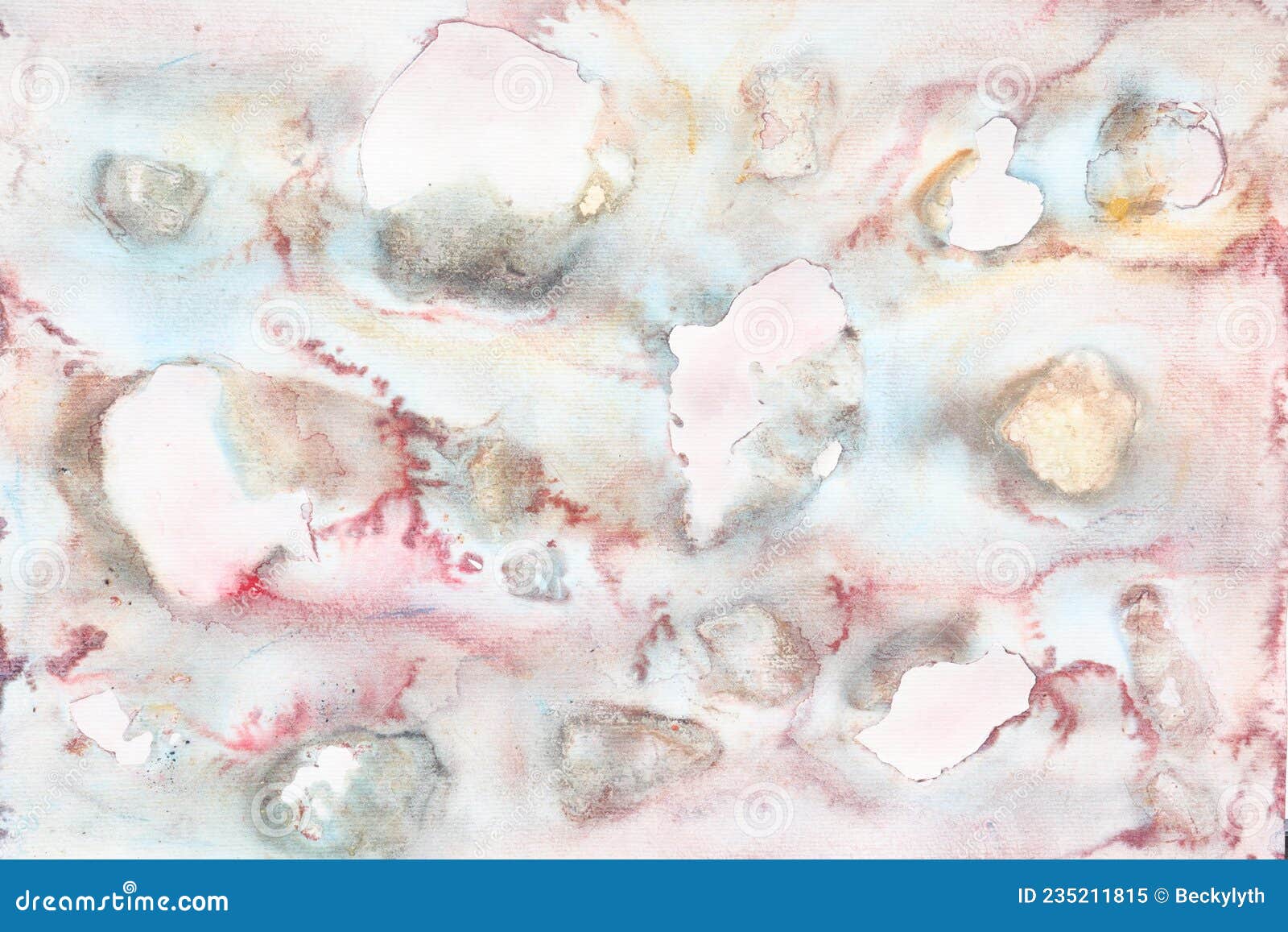 Abstract Rock River Bed: Water Colour Drawing Stock Image - Image of ...