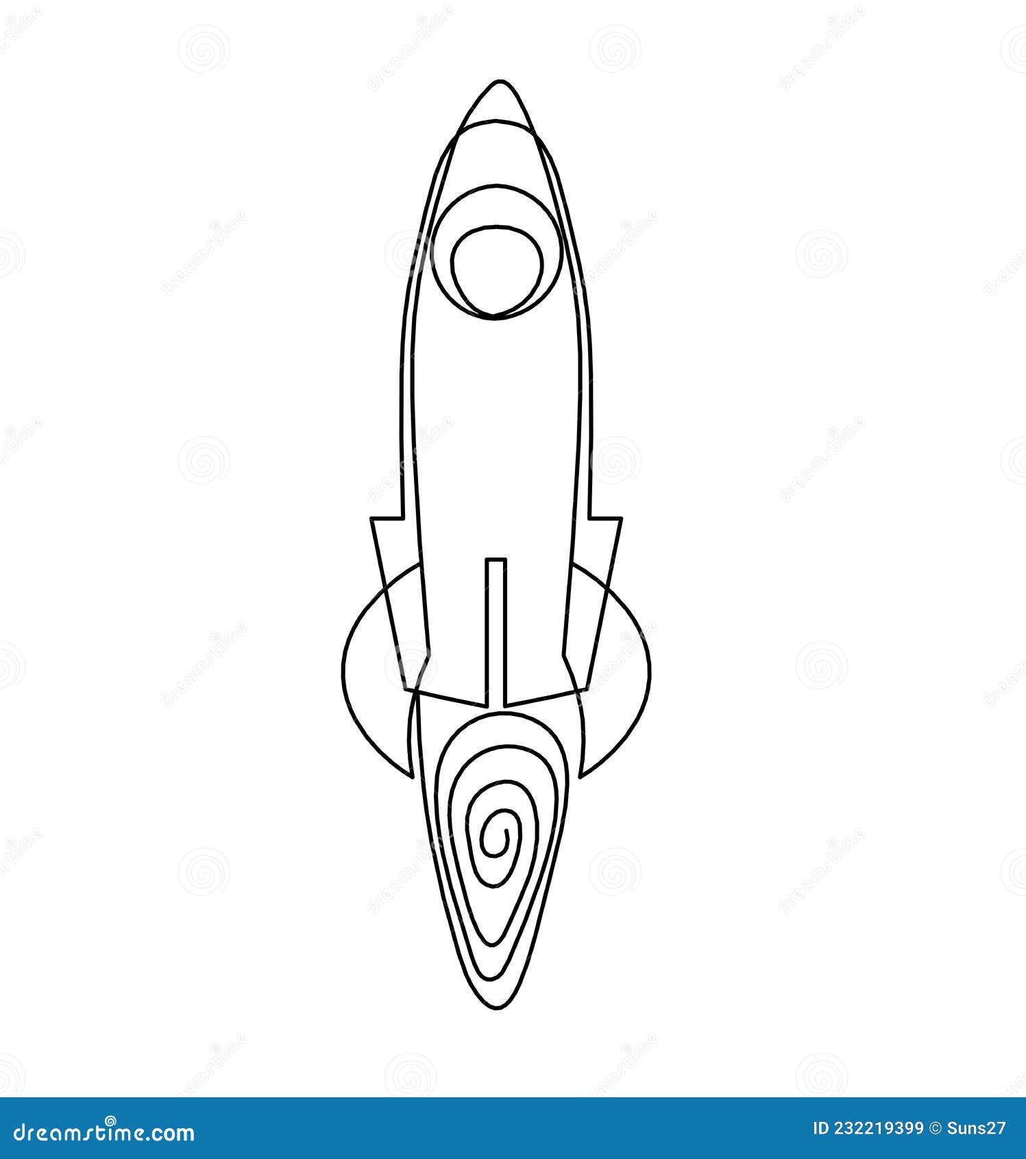 Abstract Rocket As Continuous Line Drawing Stock Vector - Illustration ...