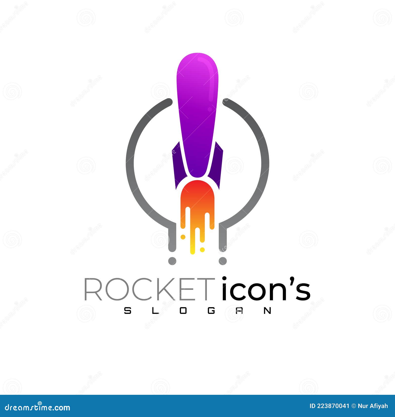 Abstract Rocket Logo with Simple Design Template Stock Vector ...