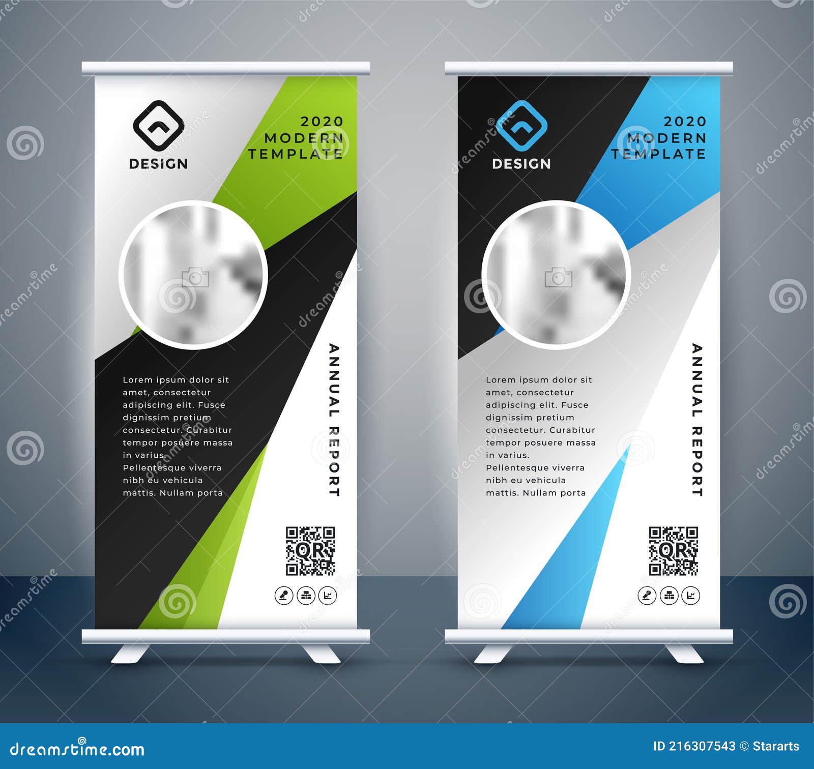 Standee Banner Mockup. Realistic White Roll Up Billboard. Narrow Or ...
