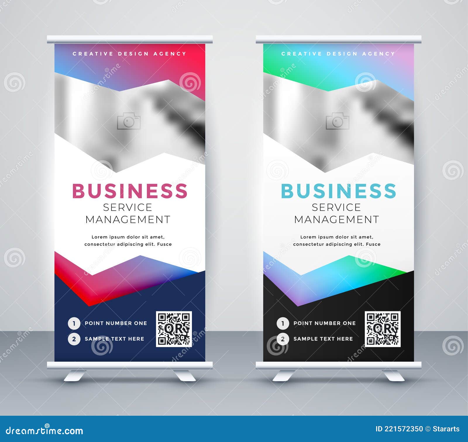 Abstract Roll Up Stand Modern Banner Design Stock Vector - Illustration ...