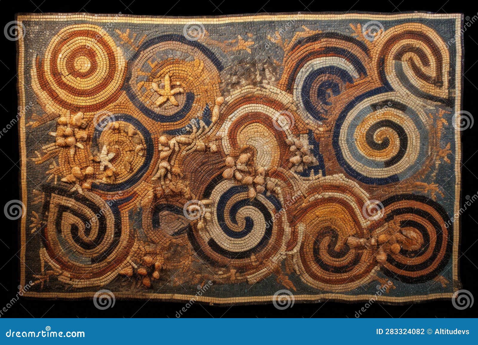 Two Interlocking Spirals Creating An Infinity Symbol With Decorative