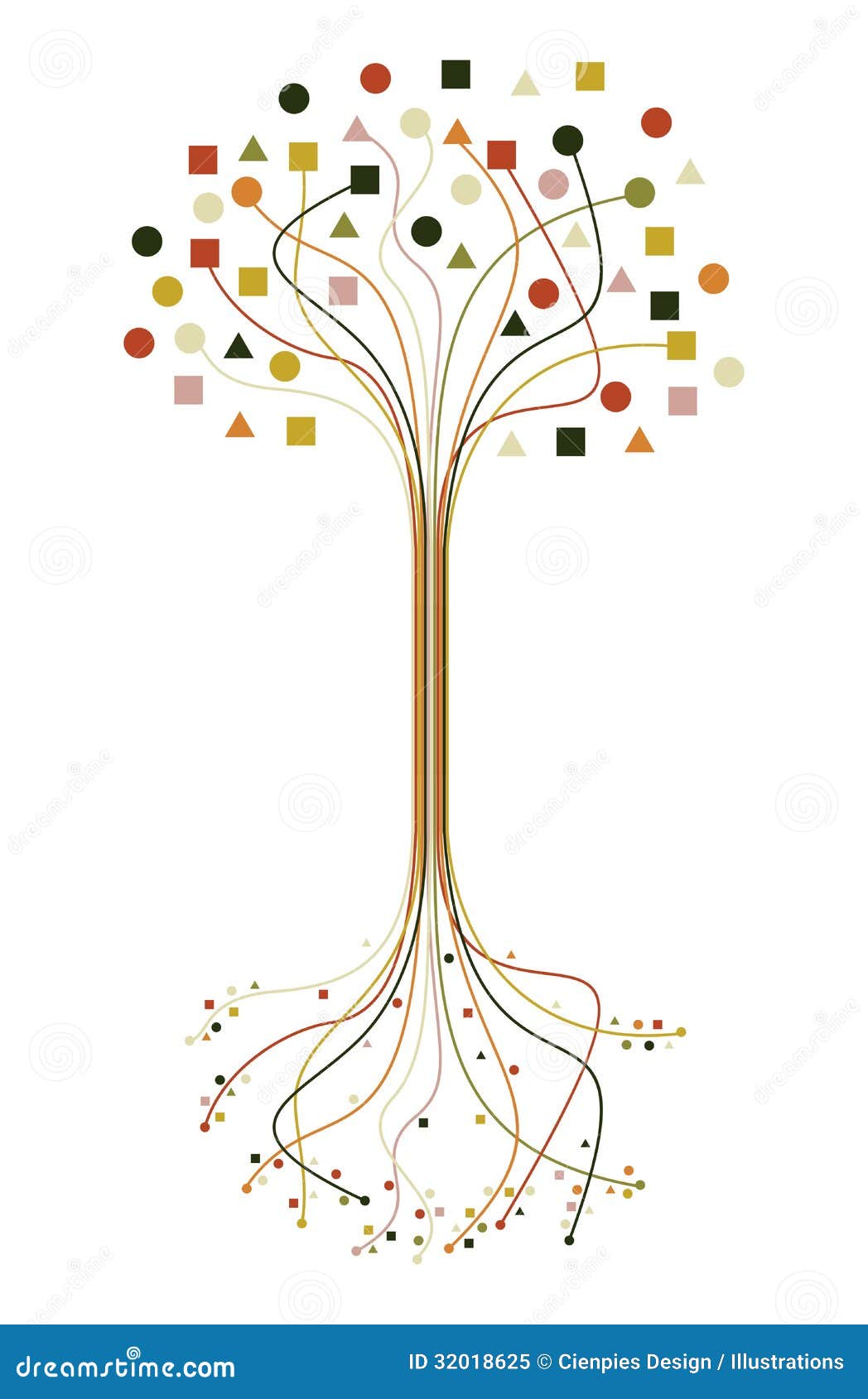 Abstract Roots and Branches Tree Stock Vector - Illustration of ...