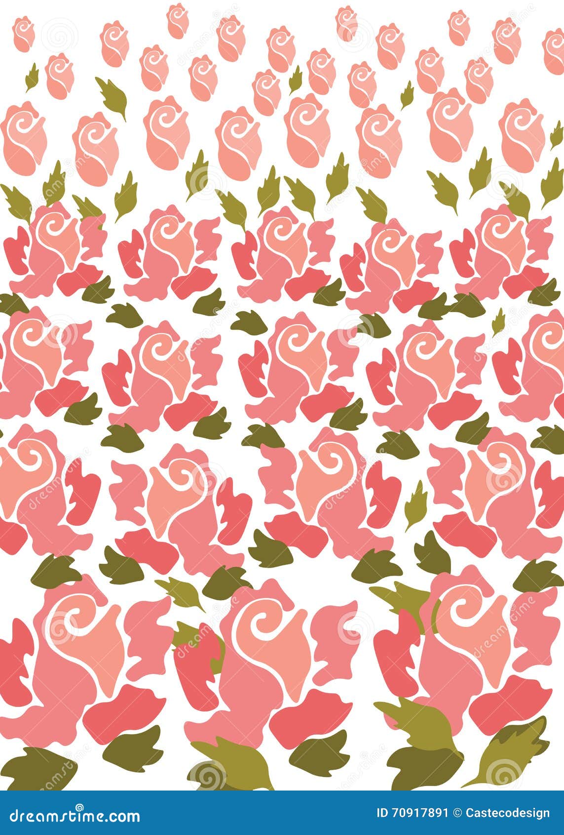Abstract Rose Flower Pattern Stock Vector - Illustration of leaves ...