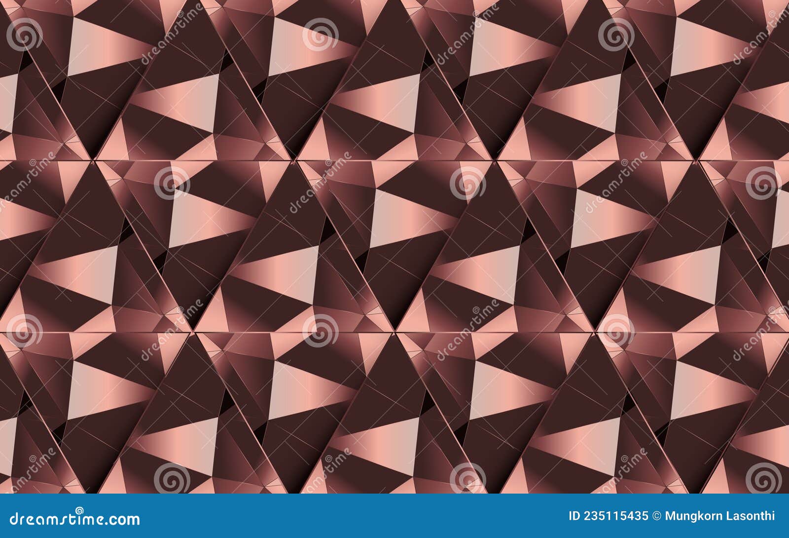 Abstract Rose Gold Geometric Shape Reflection Pattern Background ...