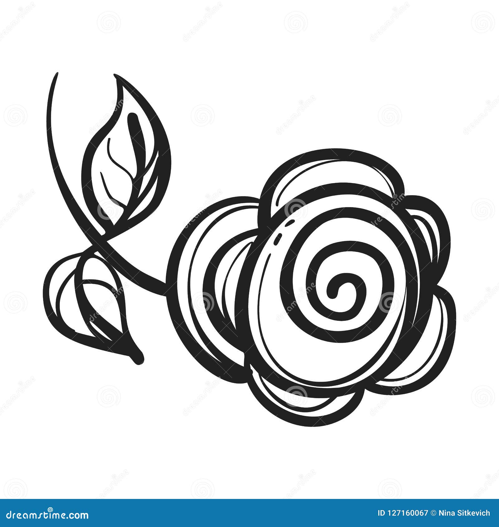 Abstract Rose Icon, Simple Style Stock Vector - Illustration of clip ...