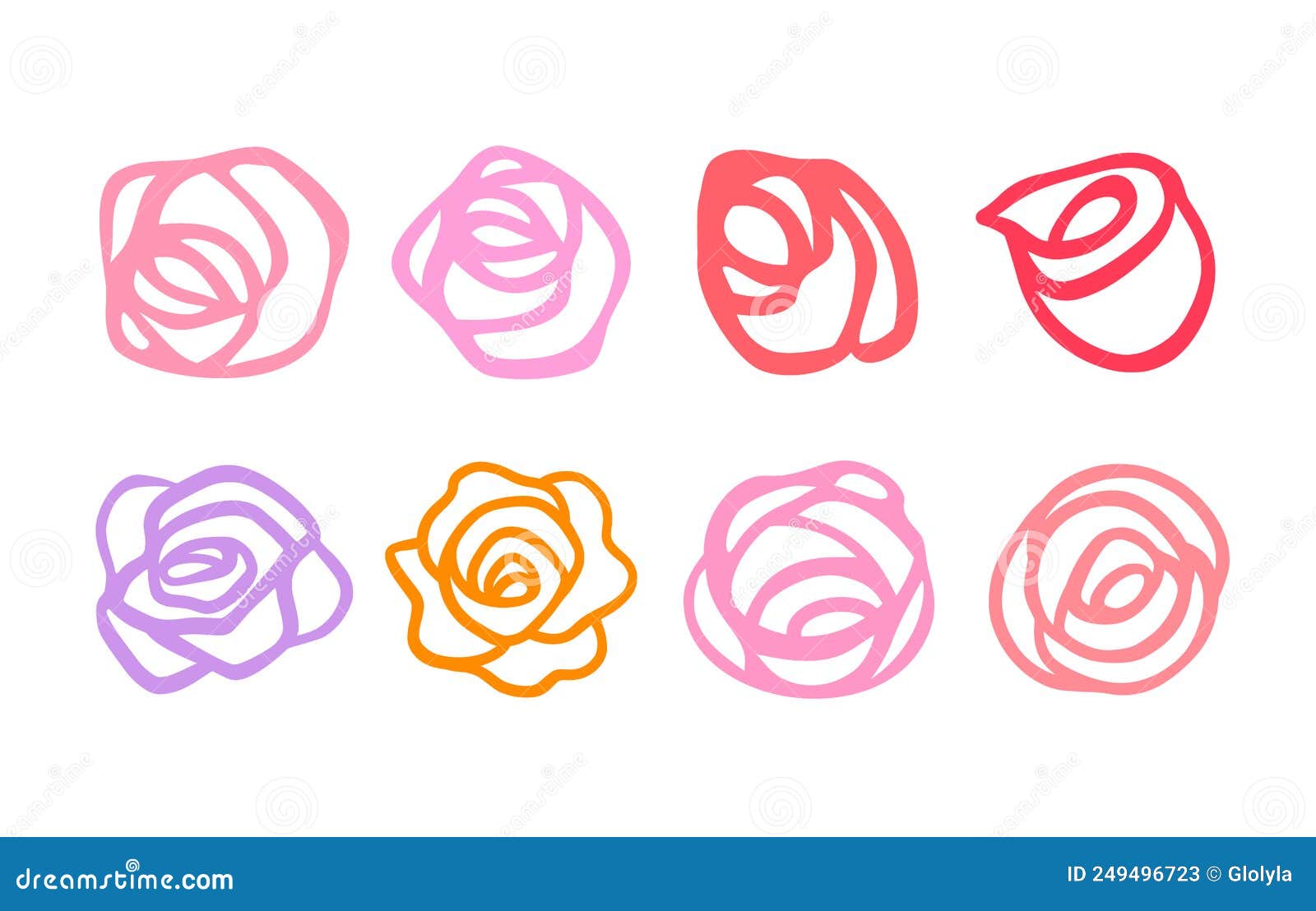 Abstract Rose Line Art. Vector Illustration Stock Vector - Illustration ...