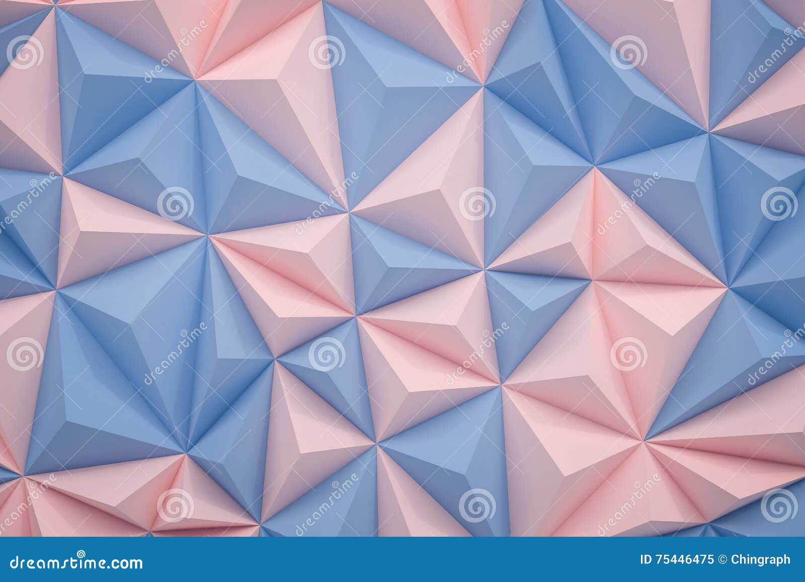 A Low Poly Render Of A Mountain Landscape With A Blue And Pink Color ...