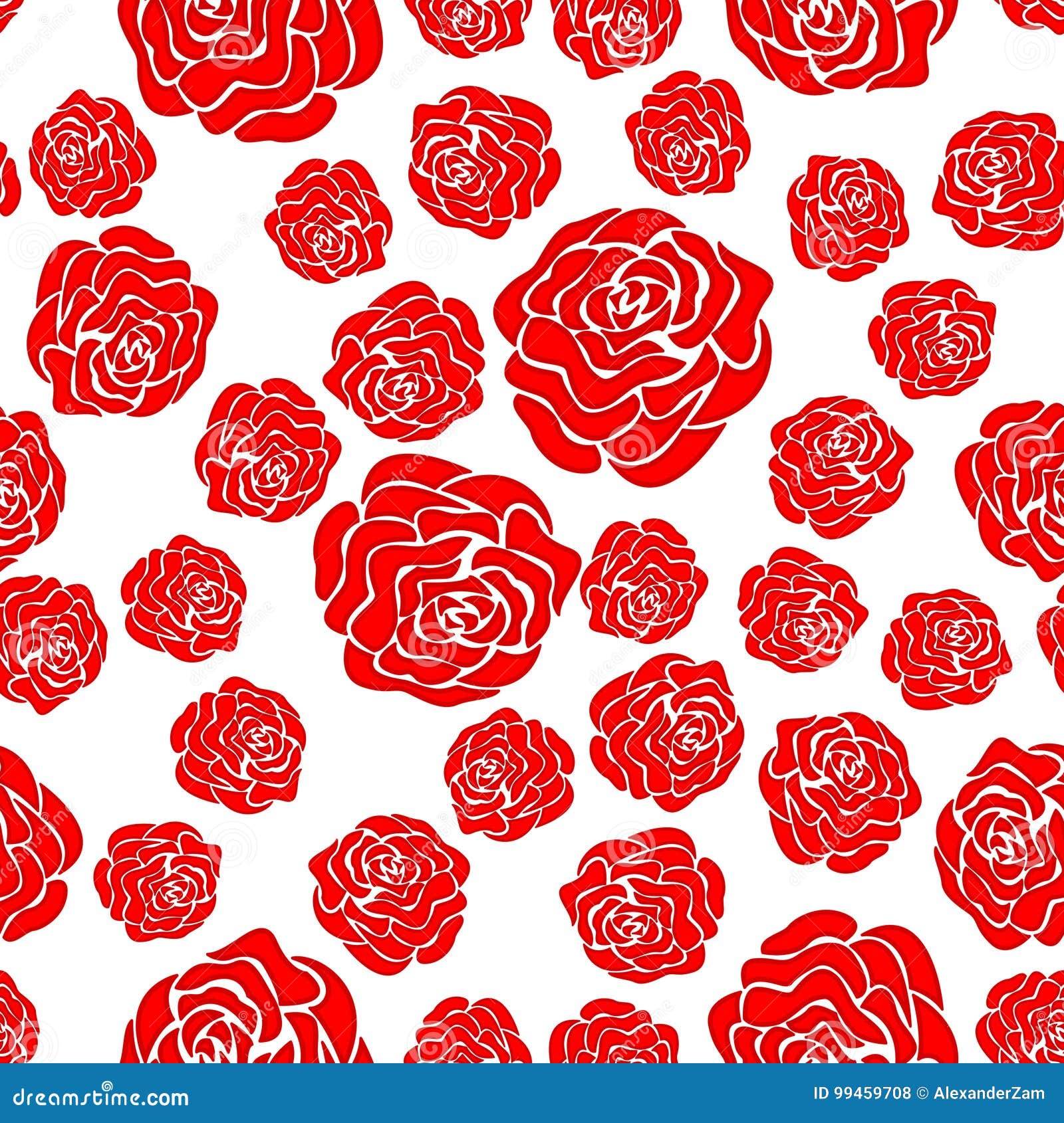 Abstract Rose Seamless Pattern Stock Vector - Illustration of bloom ...