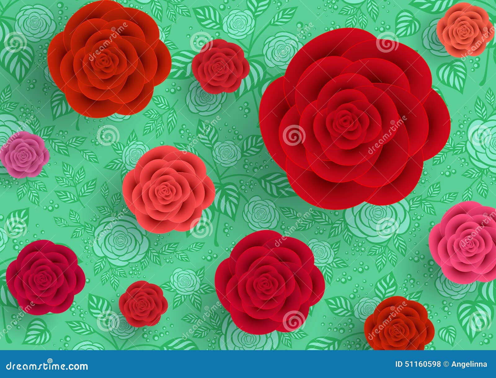 Abstract roses background stock vector. Illustration of ornament - 51160598