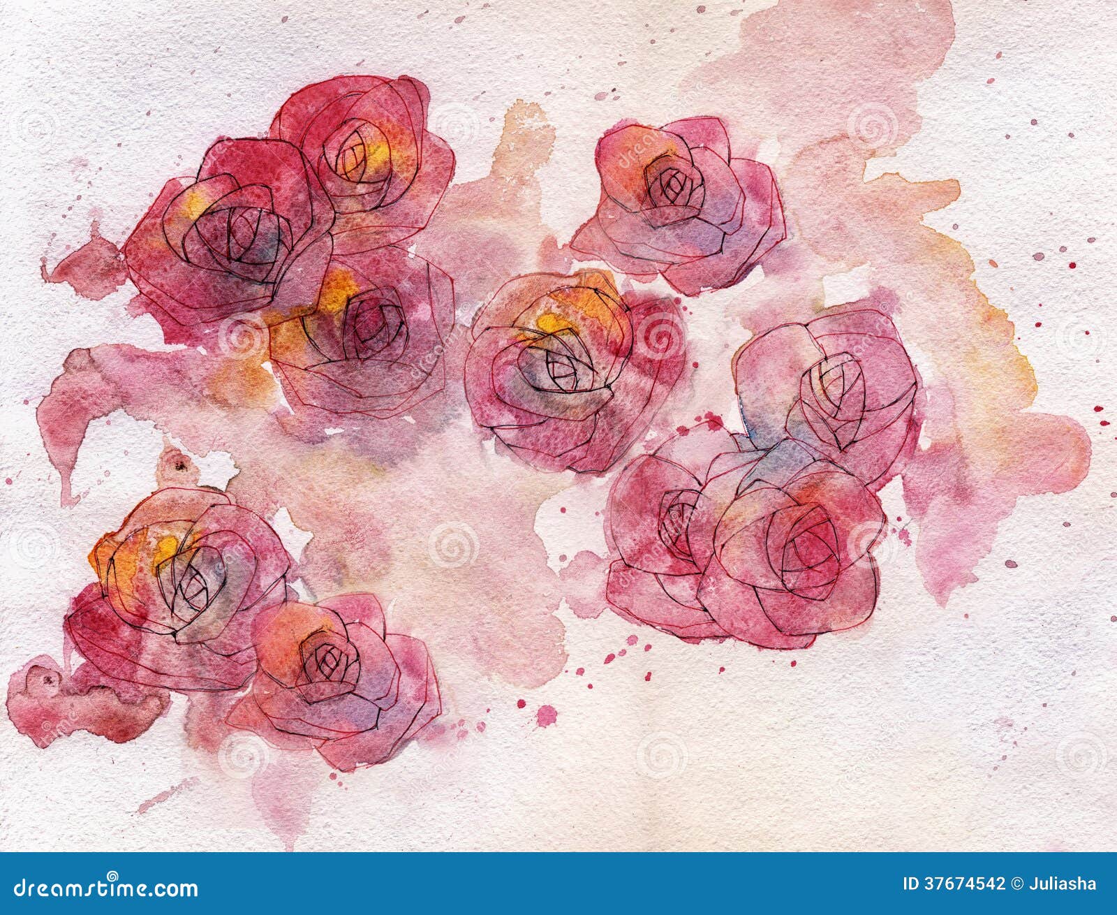 Abstract roses stock illustration. Illustration of pink - 37674542