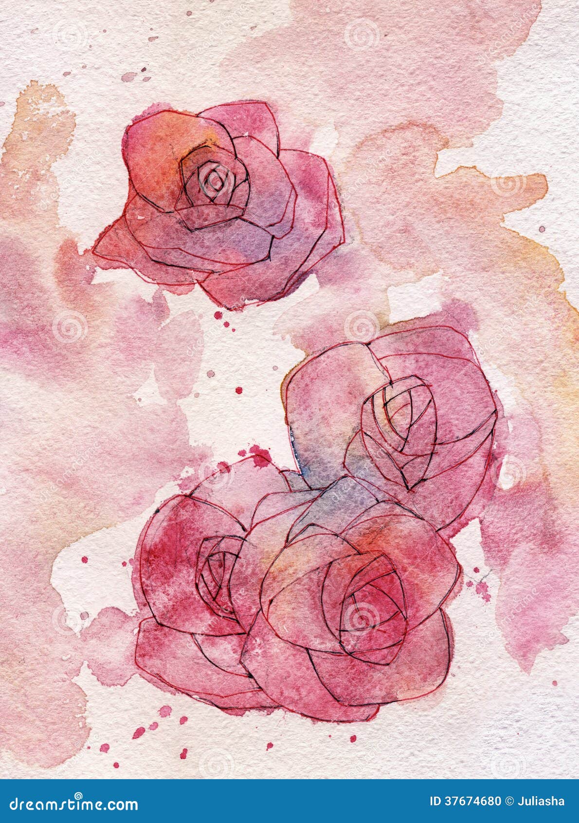 Abstract roses stock illustration. Illustration of splash - 37674680