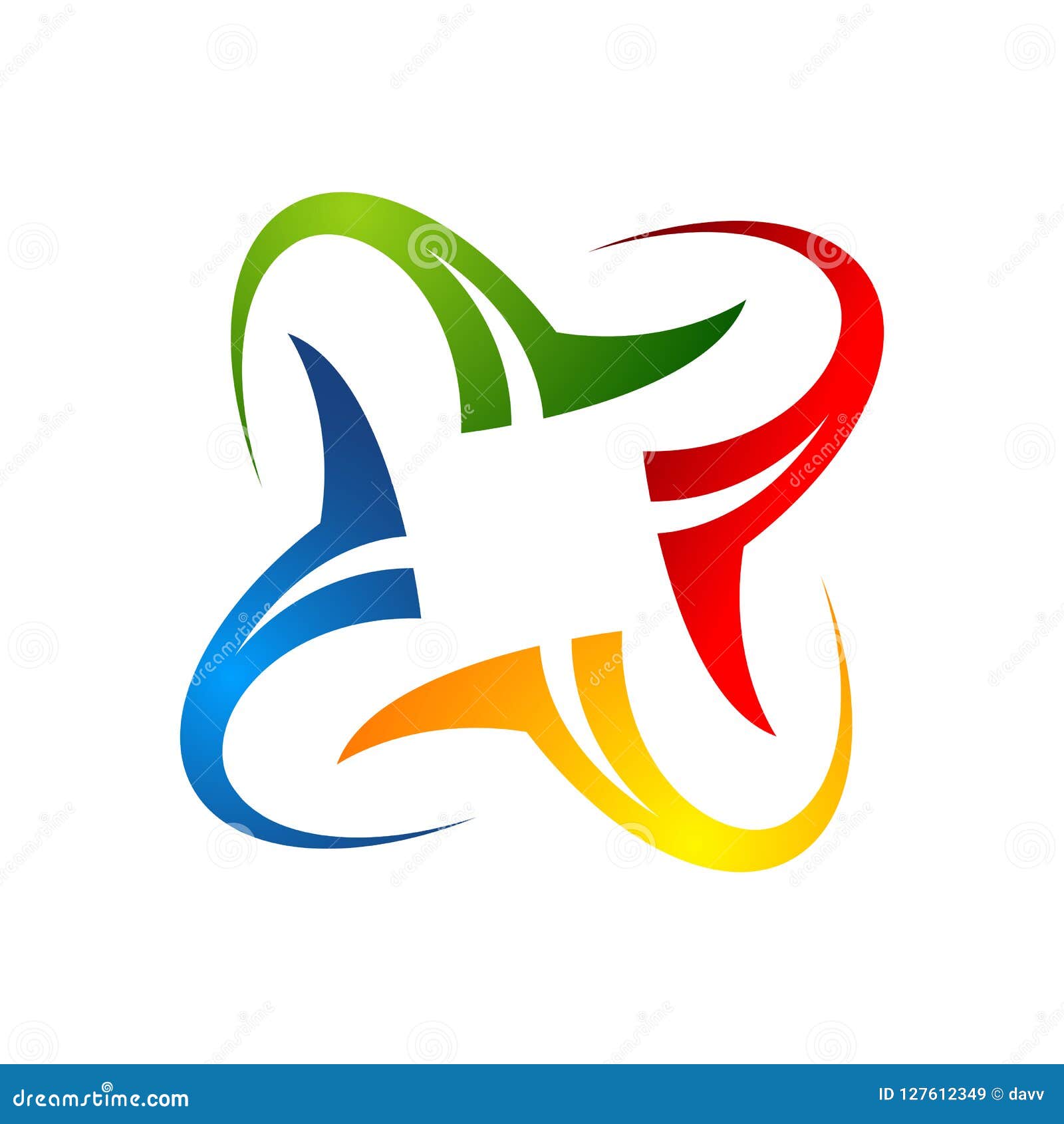 Abstract Rotate Colorful Linear Geometric Logo Template Stock Vector ...