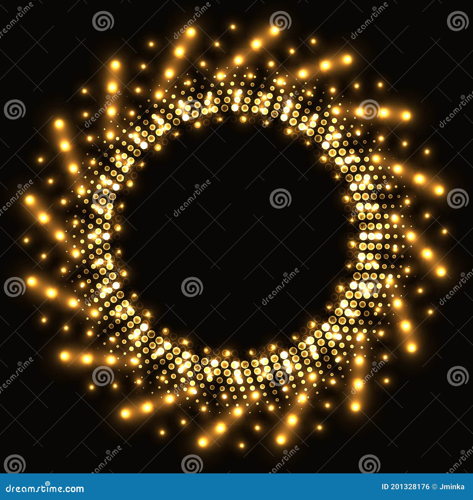 Abstract Rotating Golden Glow Circle on Stock Vector - Illustration of ...