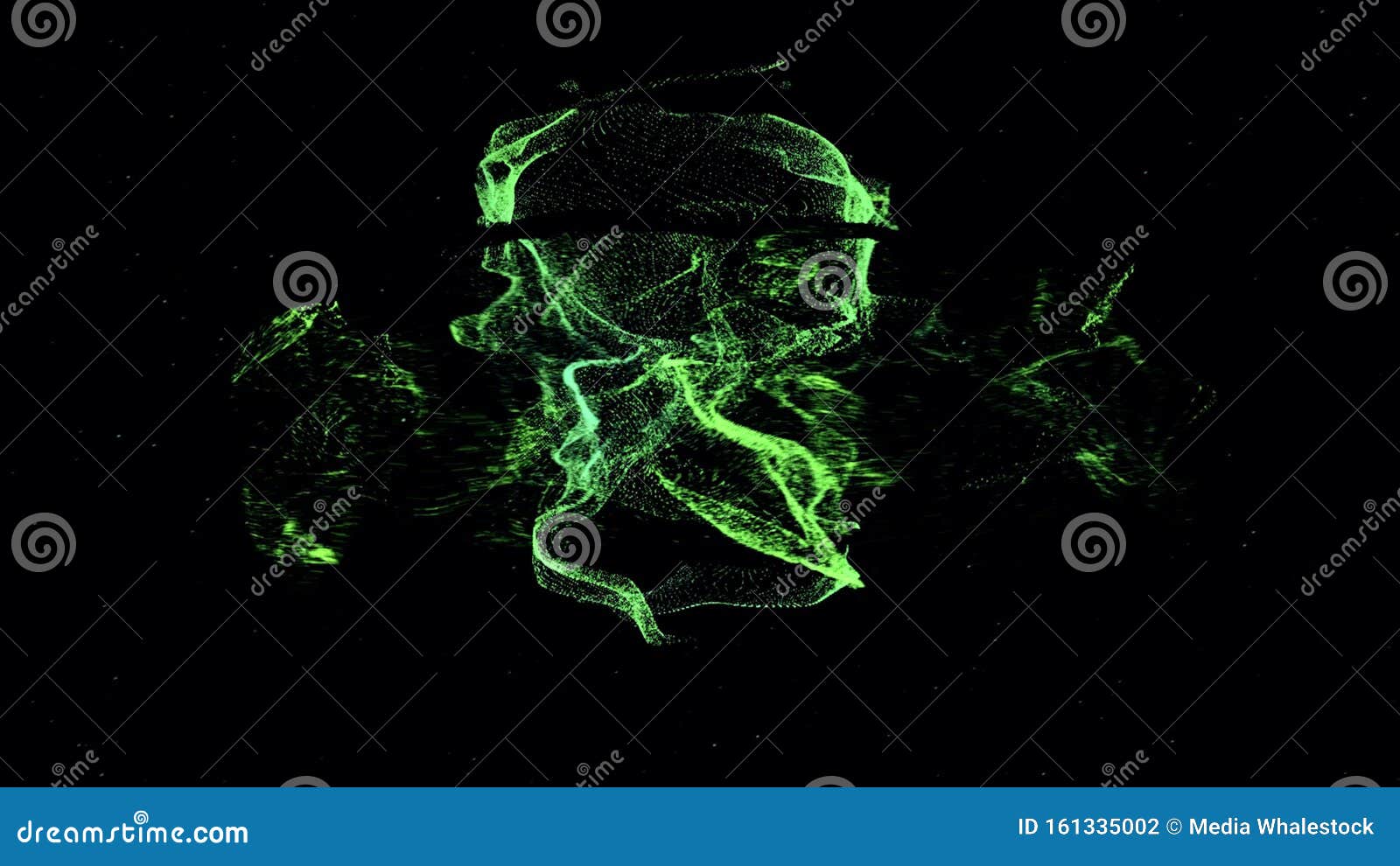 Abstract Rotation of Symbol of Android, Logo Made from Small Green ...