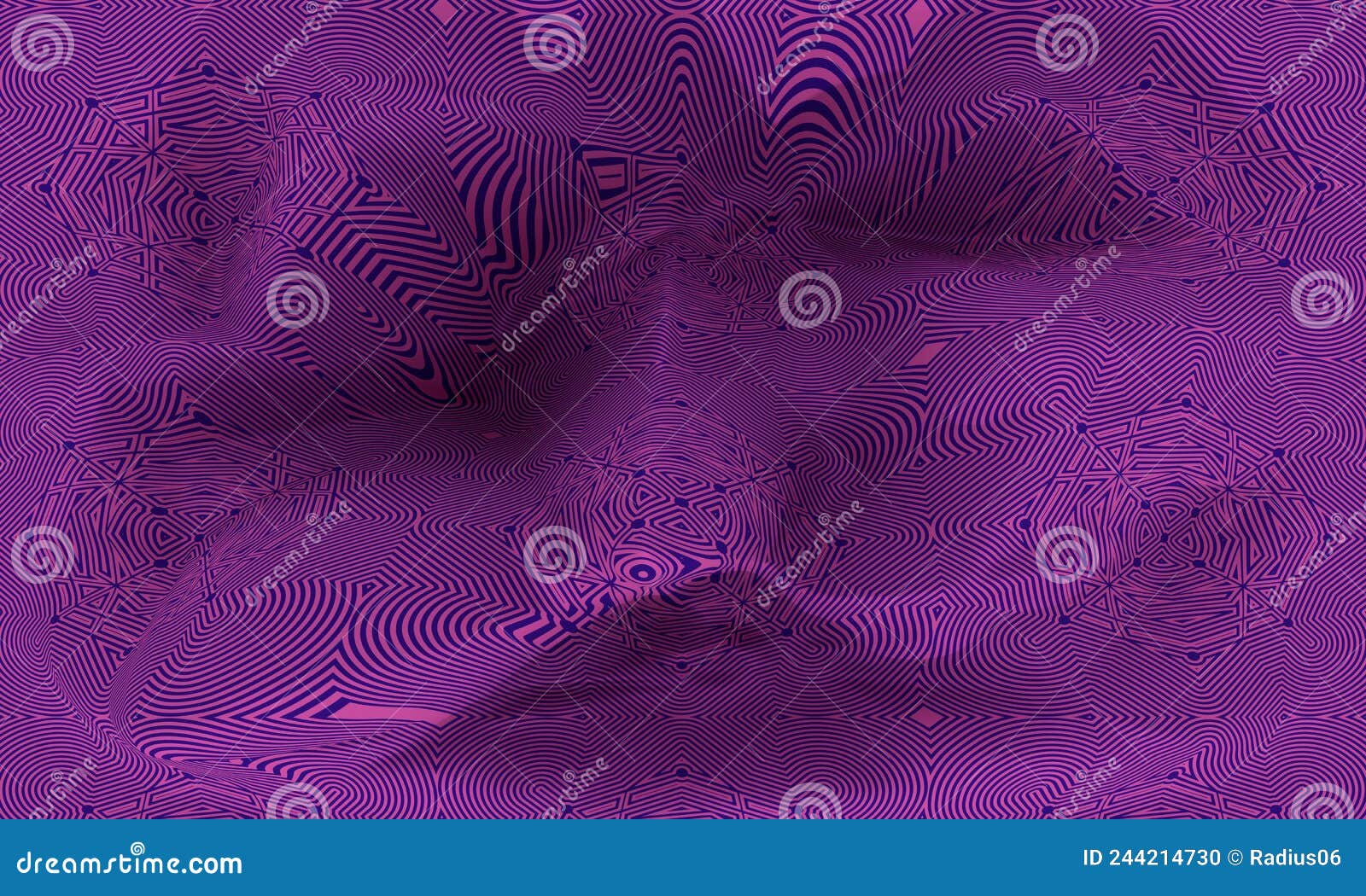 Abstract Rough Linear Texture on Waved Surface. 3D Render Stock ...