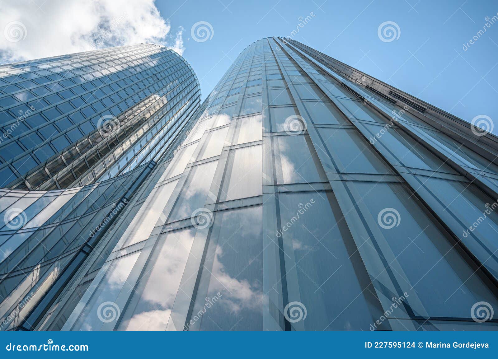 Abstract Round Blue Skyscraper Buildings. Skyscraper on a Background of ...