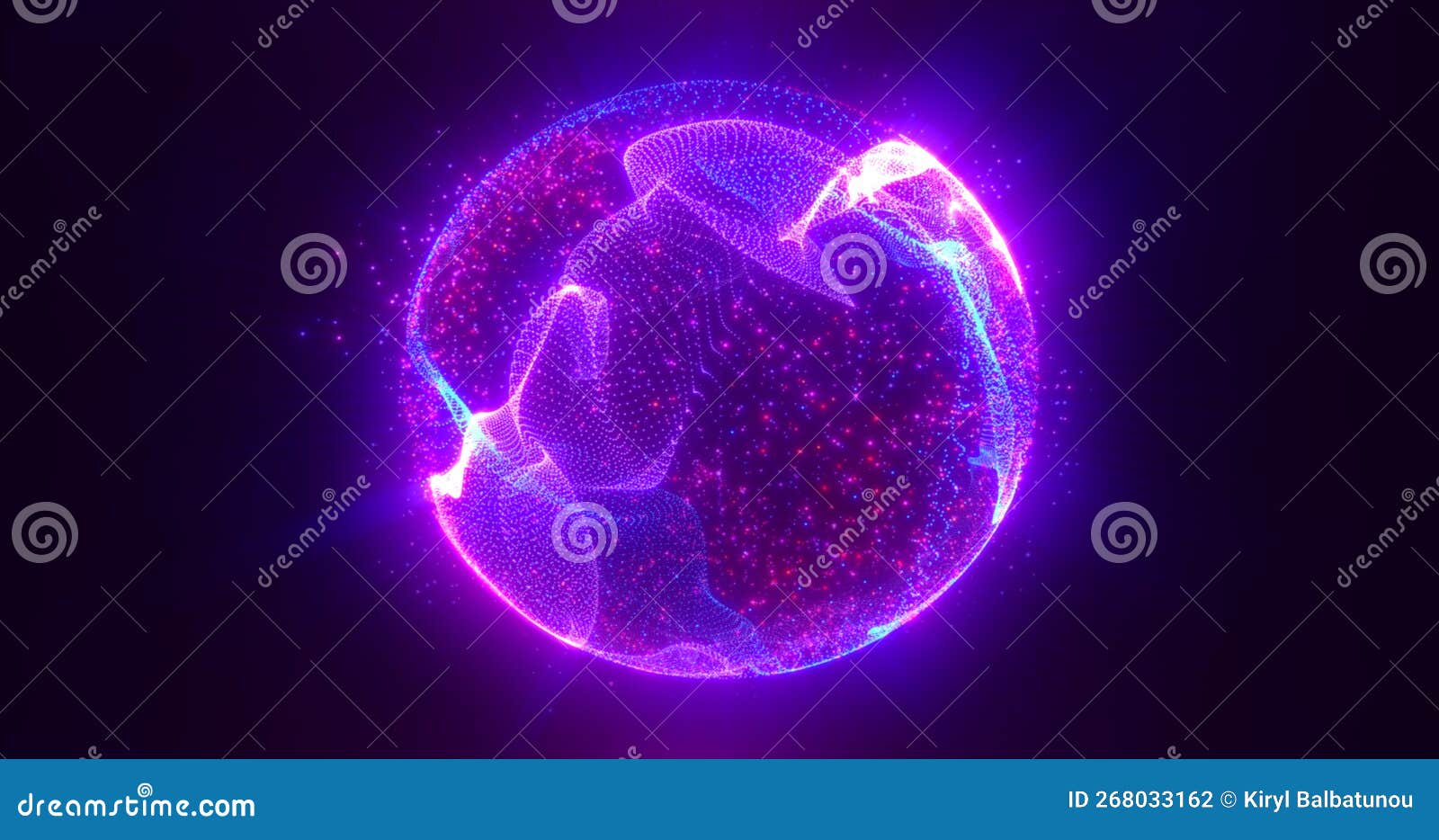 Abstract Round Blue To Purple Sphere Light Bright Glowing from Energy ...