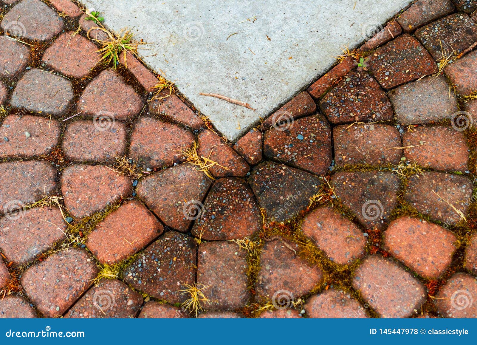 Abstract Round Brick Texture with Concrete Stock Photo - Image of ...