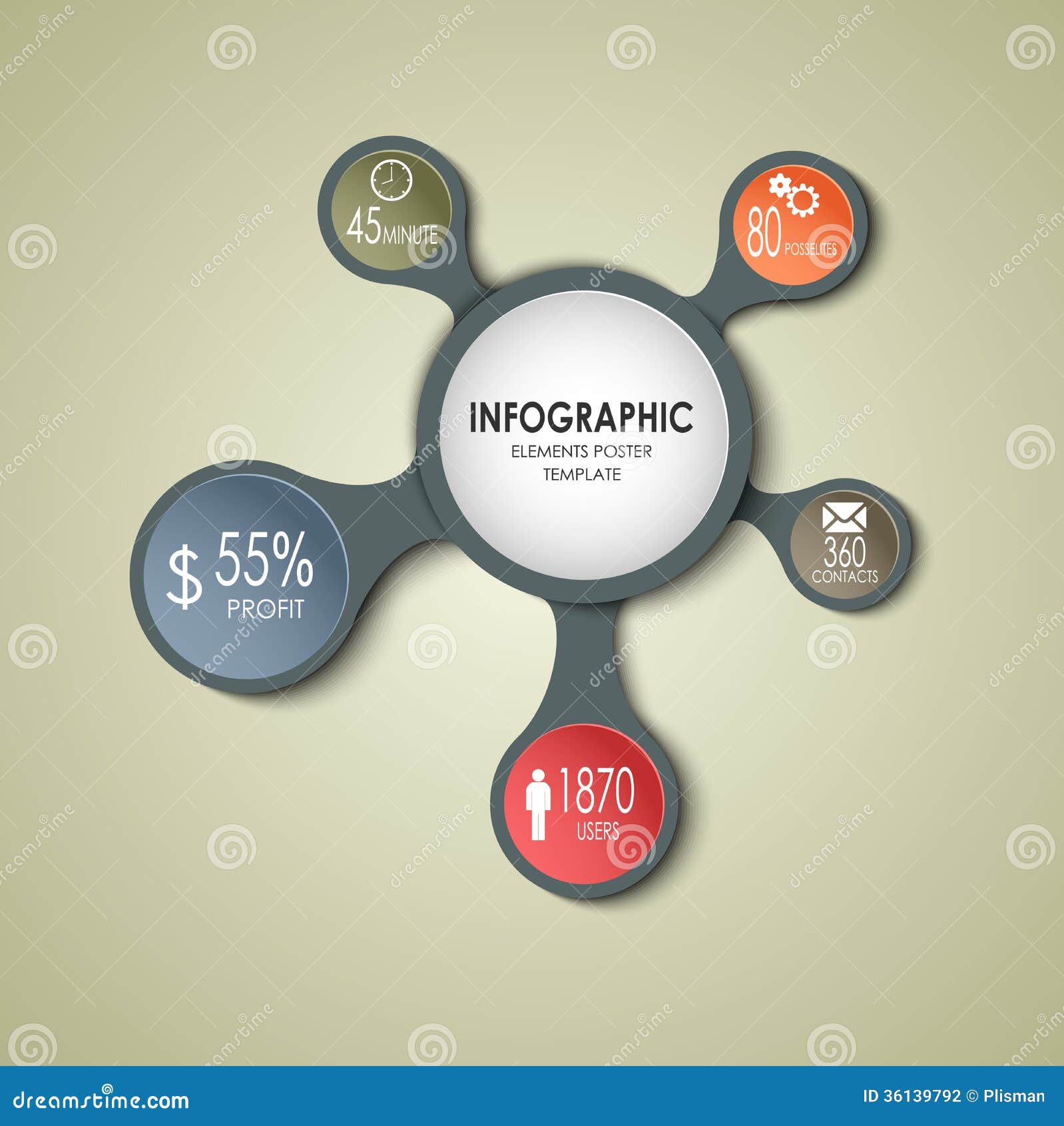 Abstract Round Business Info Graphic Template Stock Vector ...
