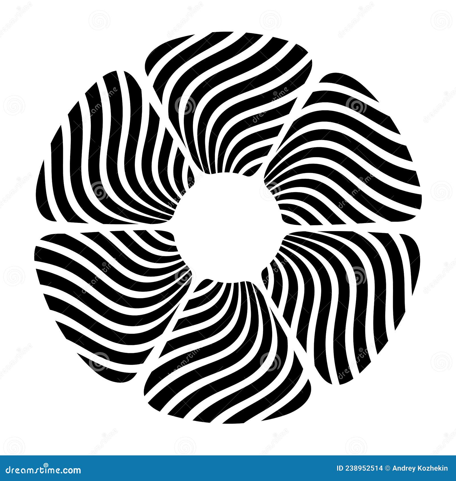 Abstract Round, Circular Geometric Ornament, Striped Geometric Elements ...