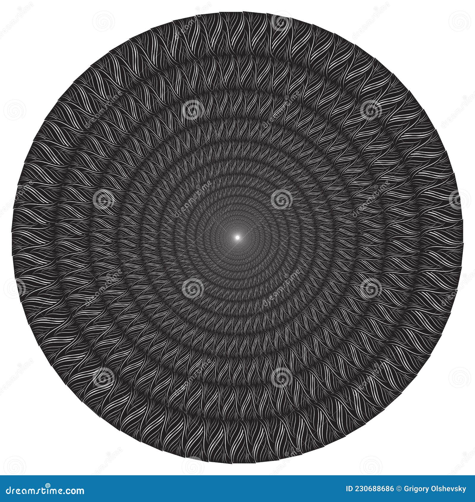 Abstract Round Concentric Pattern with Ethnic Ornament. Design Element ...