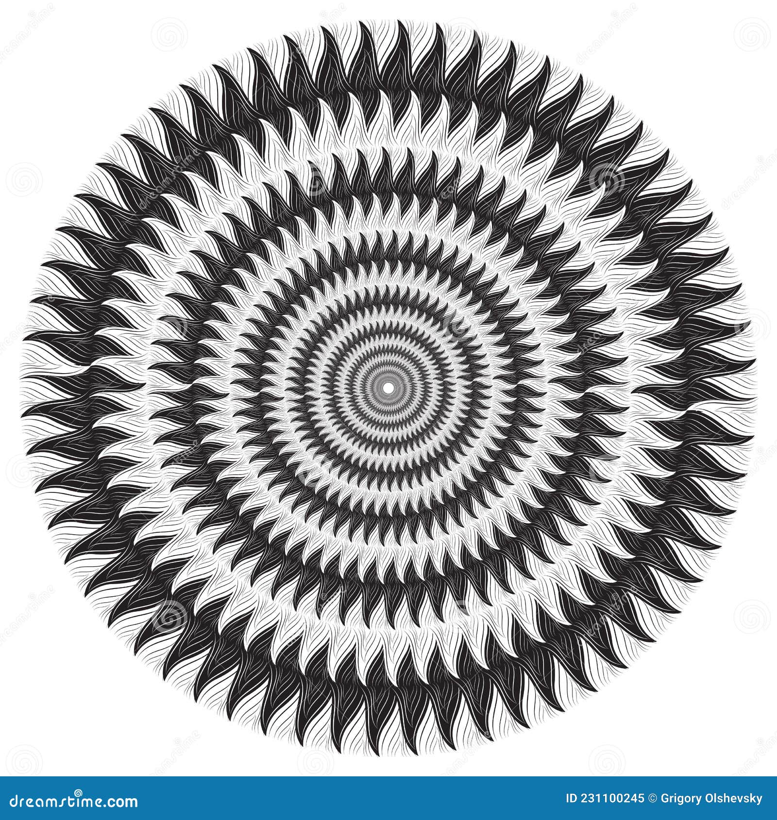 Abstract Round Concentric Pattern with Ethnic Ornament. Design Element ...